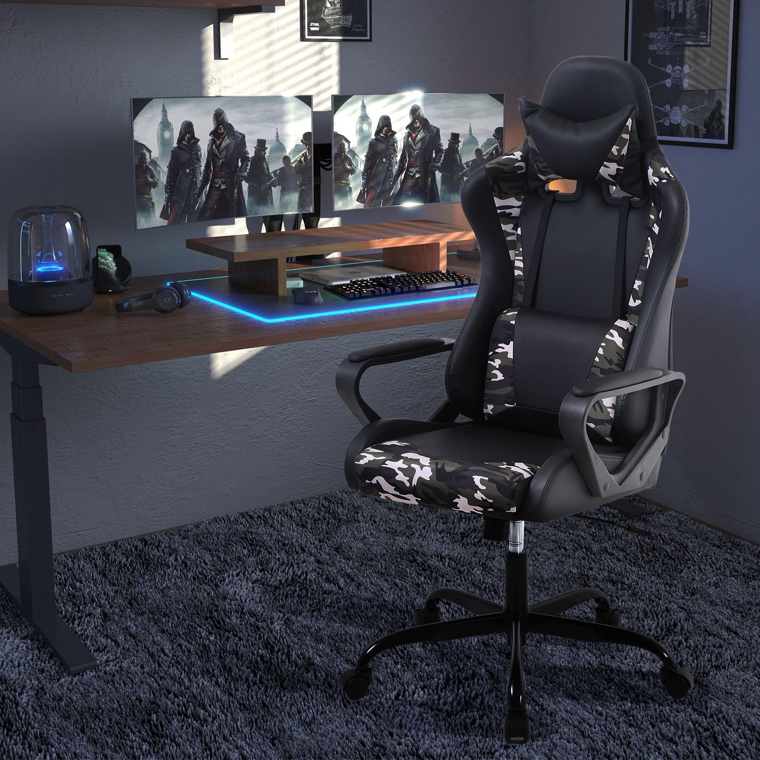 Amazon.com: Camo Gaming Chair PC Office Chair, High Back Computer Chair ...