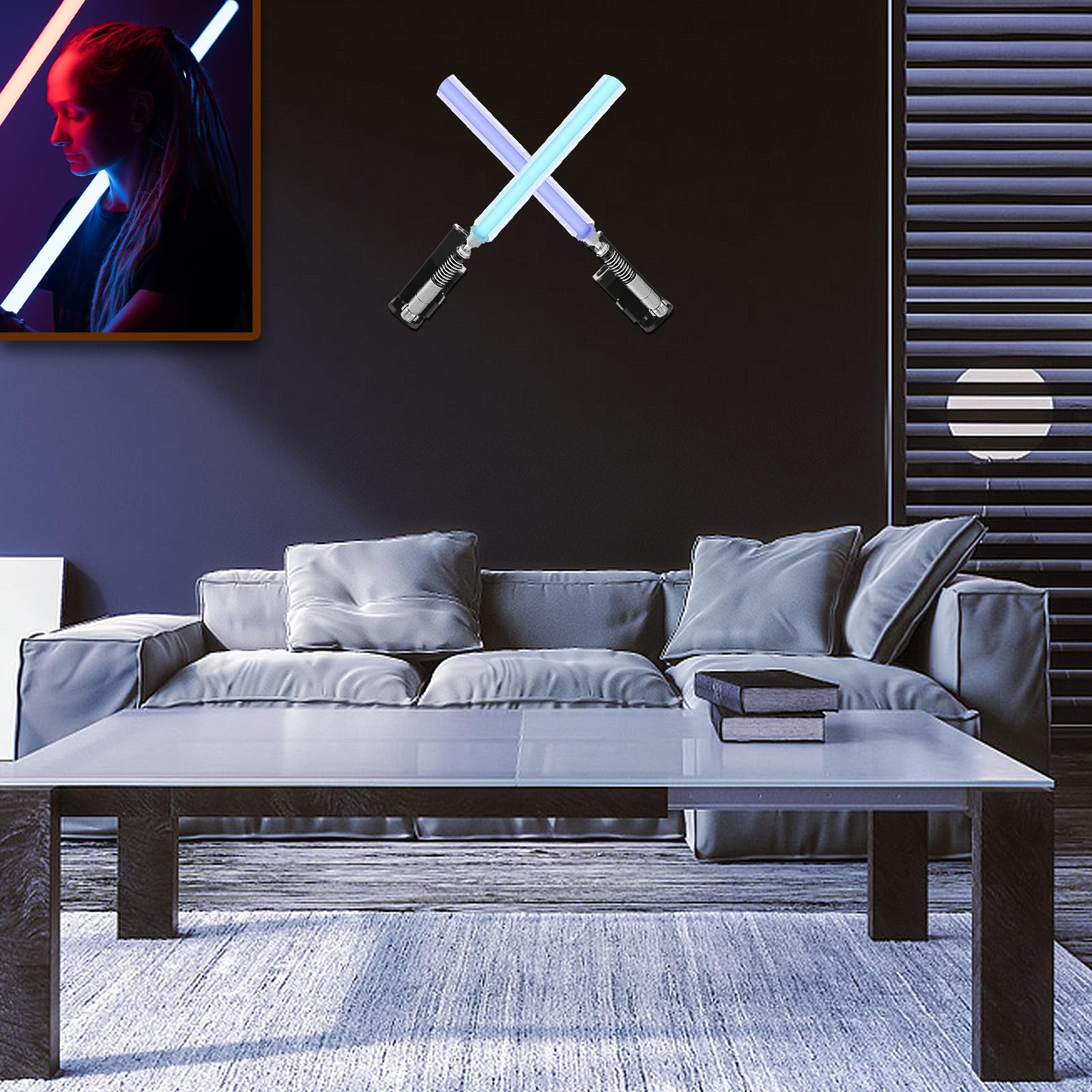 Crossed Lightsabers Wall Mount