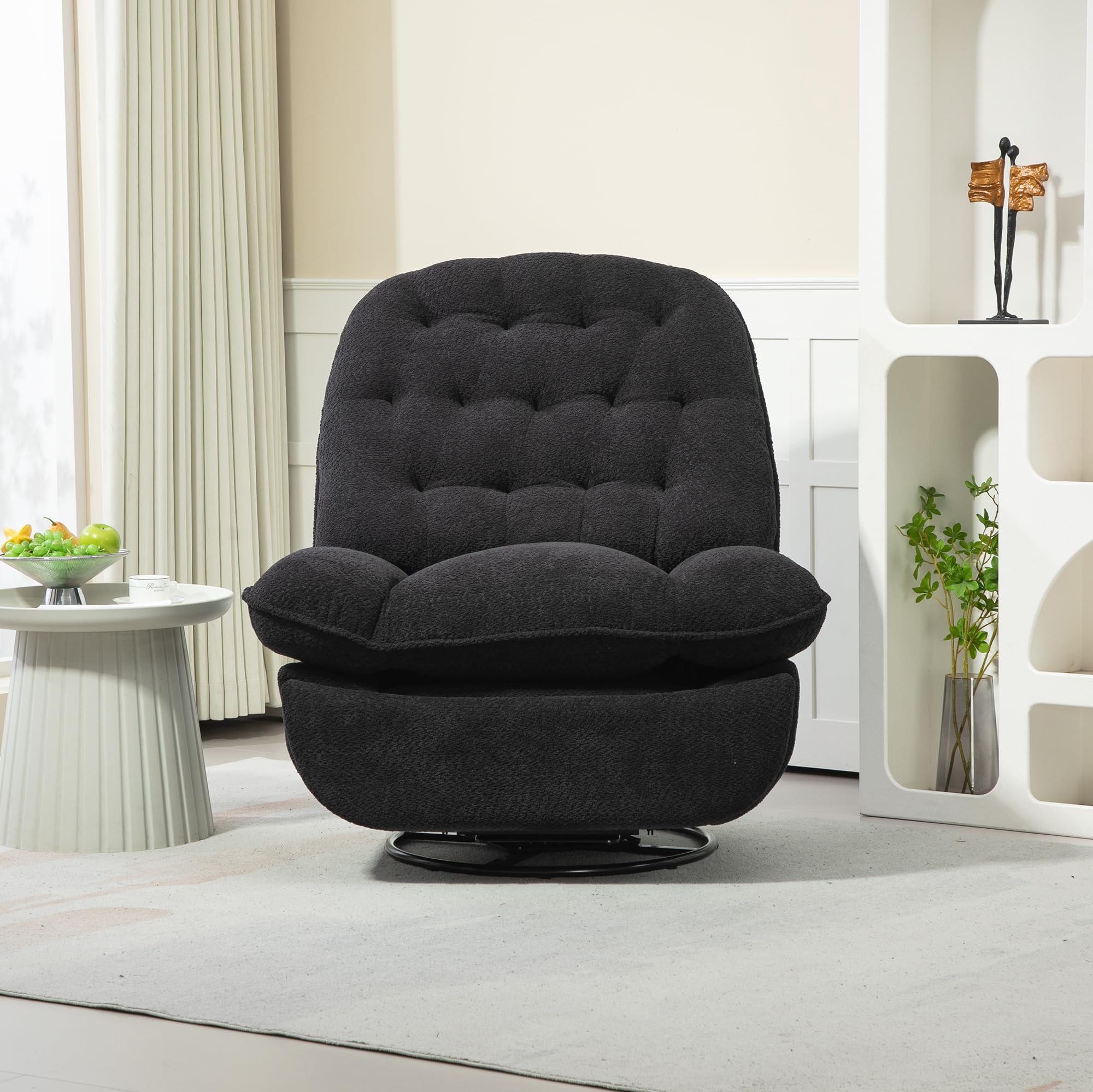 Amazon.com: Oversized Swivel Rocker Recliner Chair - Armless Push Back ...