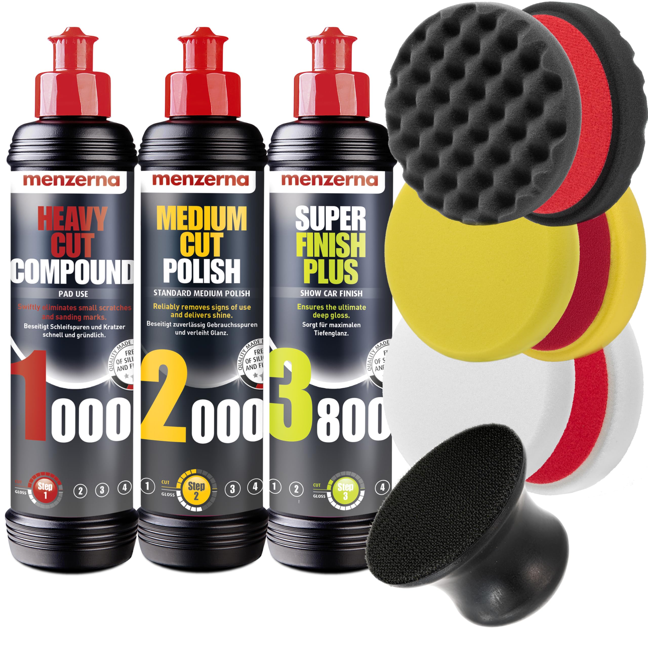 Menzerna Auto Politur Set | Heavy Cut Compound 1000 + Medium Cut 2000 ...