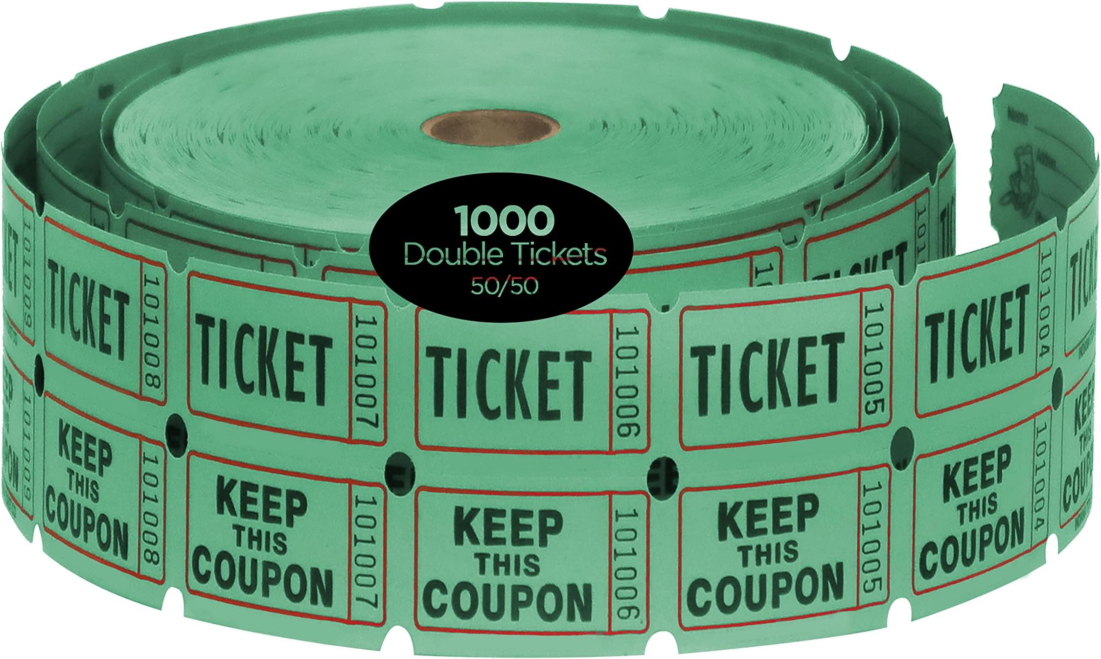 Amazon.com : Green Raffle Tickets : roll of 1000 : Office Products