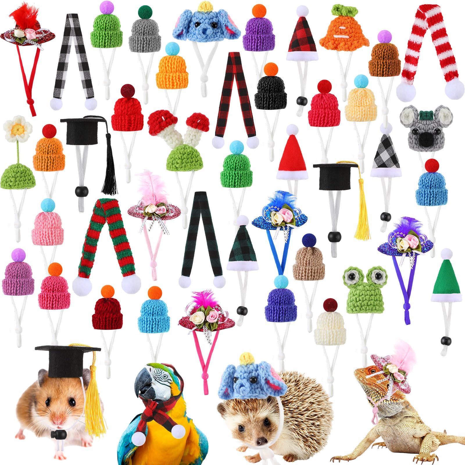 Amazon.com : 4 Pieces Hamster Hat Mini Small Animals Hat with ...
