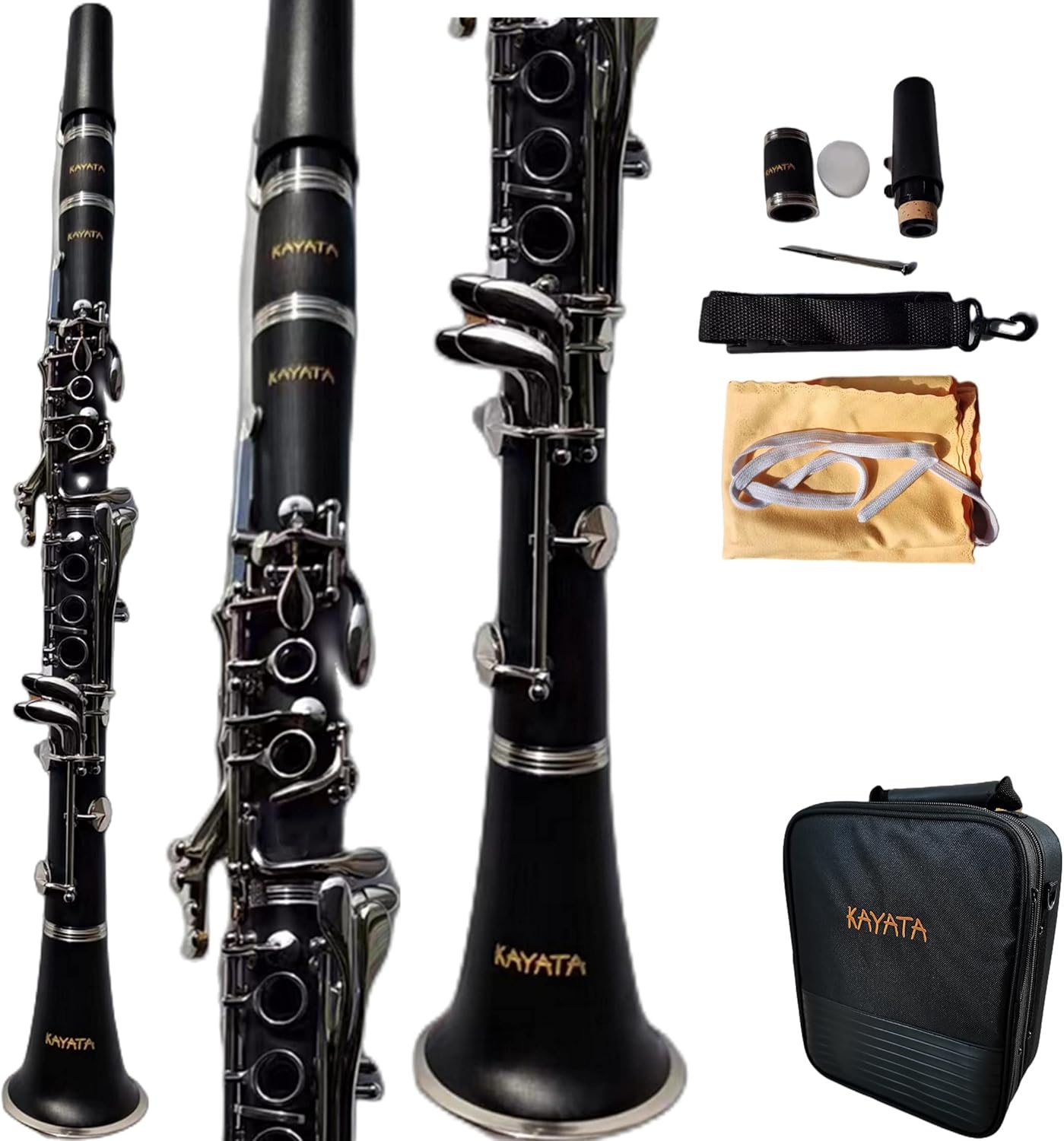 Amazon.com: KAYATA C Key Clarinet with Nickel Plated Keys and ...