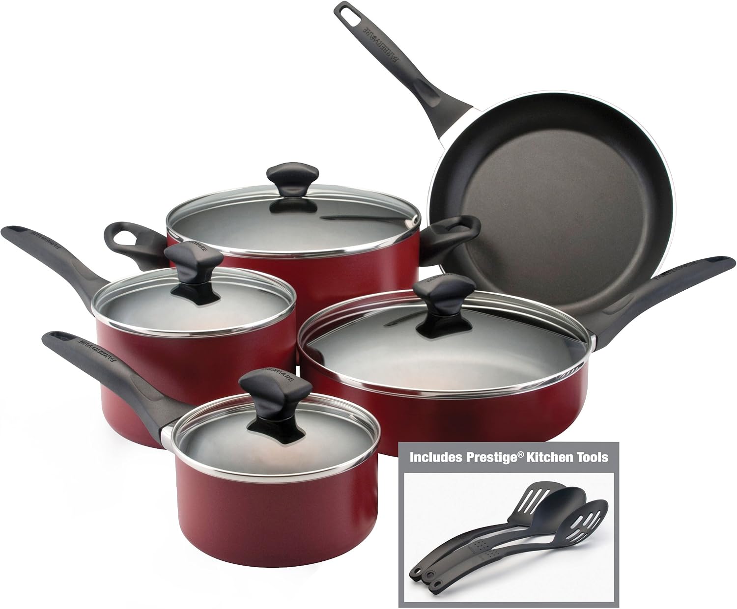 Amazon.com: Farberware Dishwasher Safe Nonstick Aluminum 12-Piece ...