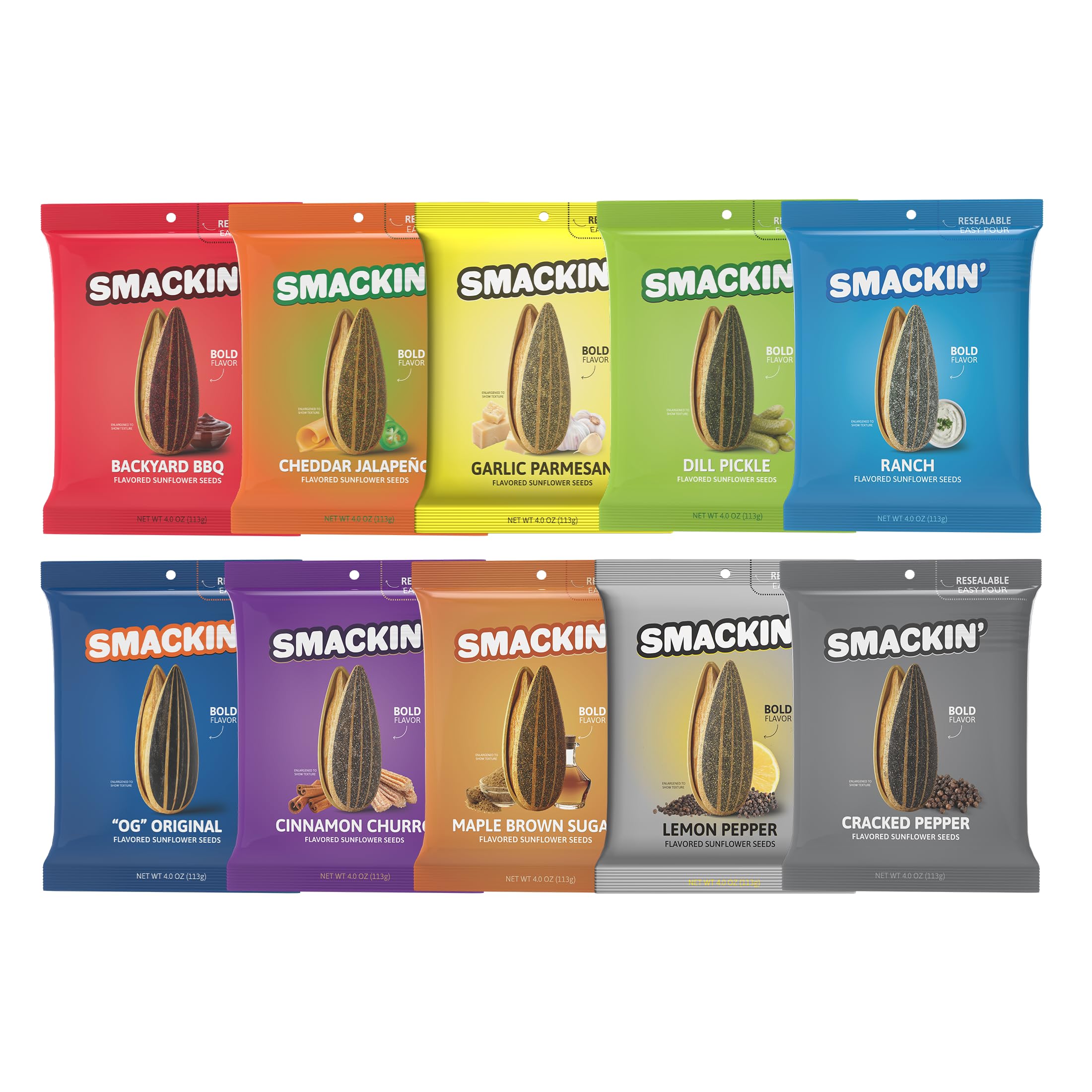 Amazon.com : SMACKIN' Sunflower Seeds, No Salty Burn, Roasted Jumbo ...
