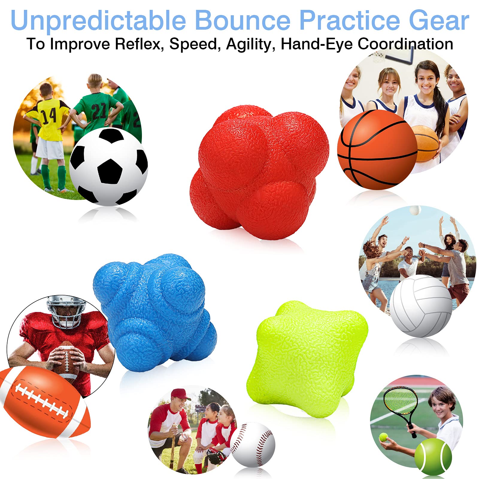 Fitness Reaction Trainer Fitness Balls Bounce Agility Reflexes Reaction ...