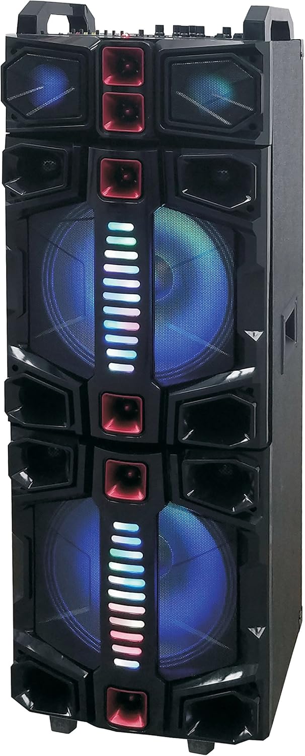 Amazon.com: QFX PBX-412217 Dual Portable Bluetooth Party Sound System ...