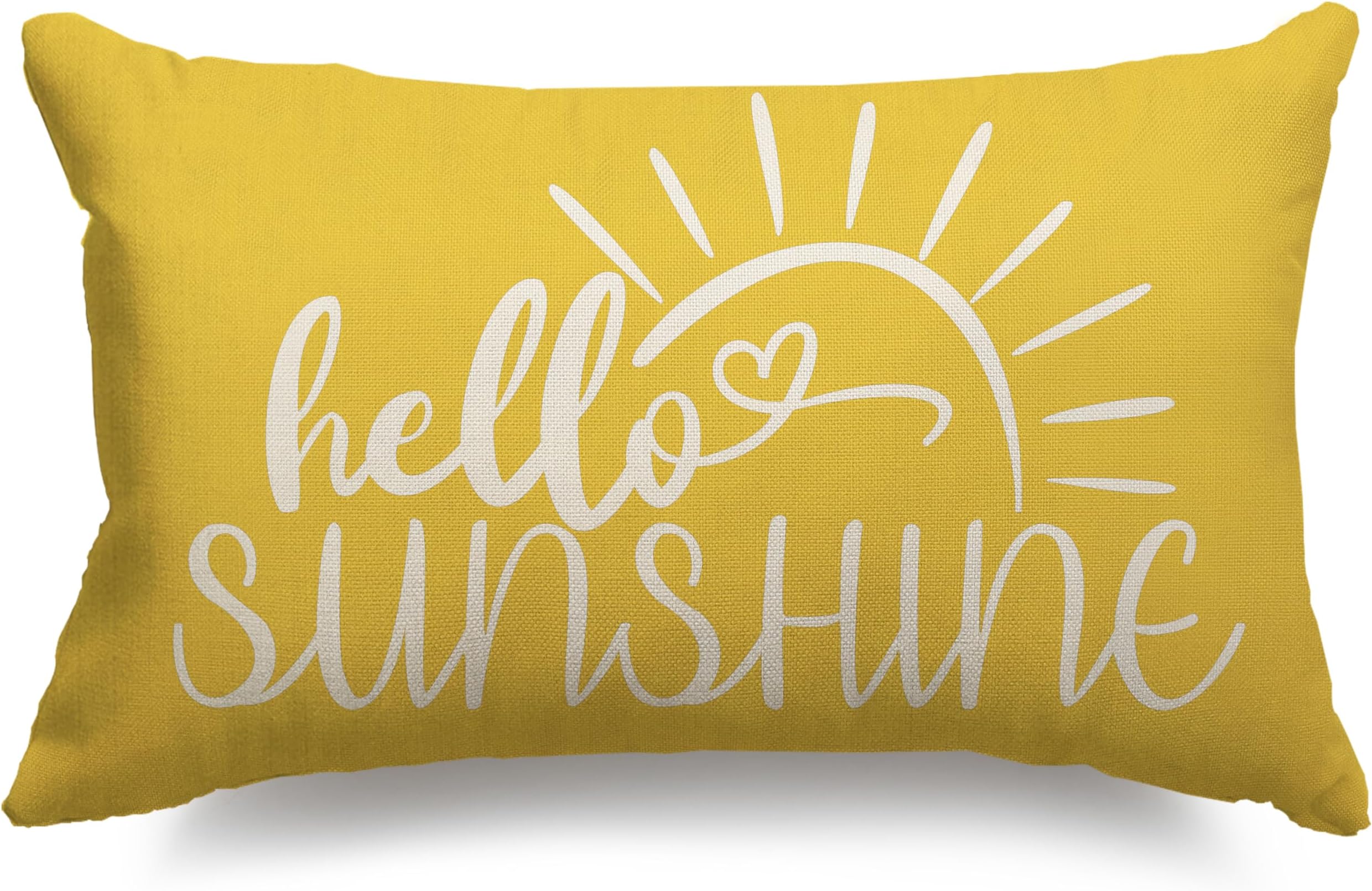 Amazon.com: Hello Sunshine on Yellow Pillow Case Outdoor Lumbar Pillow ...