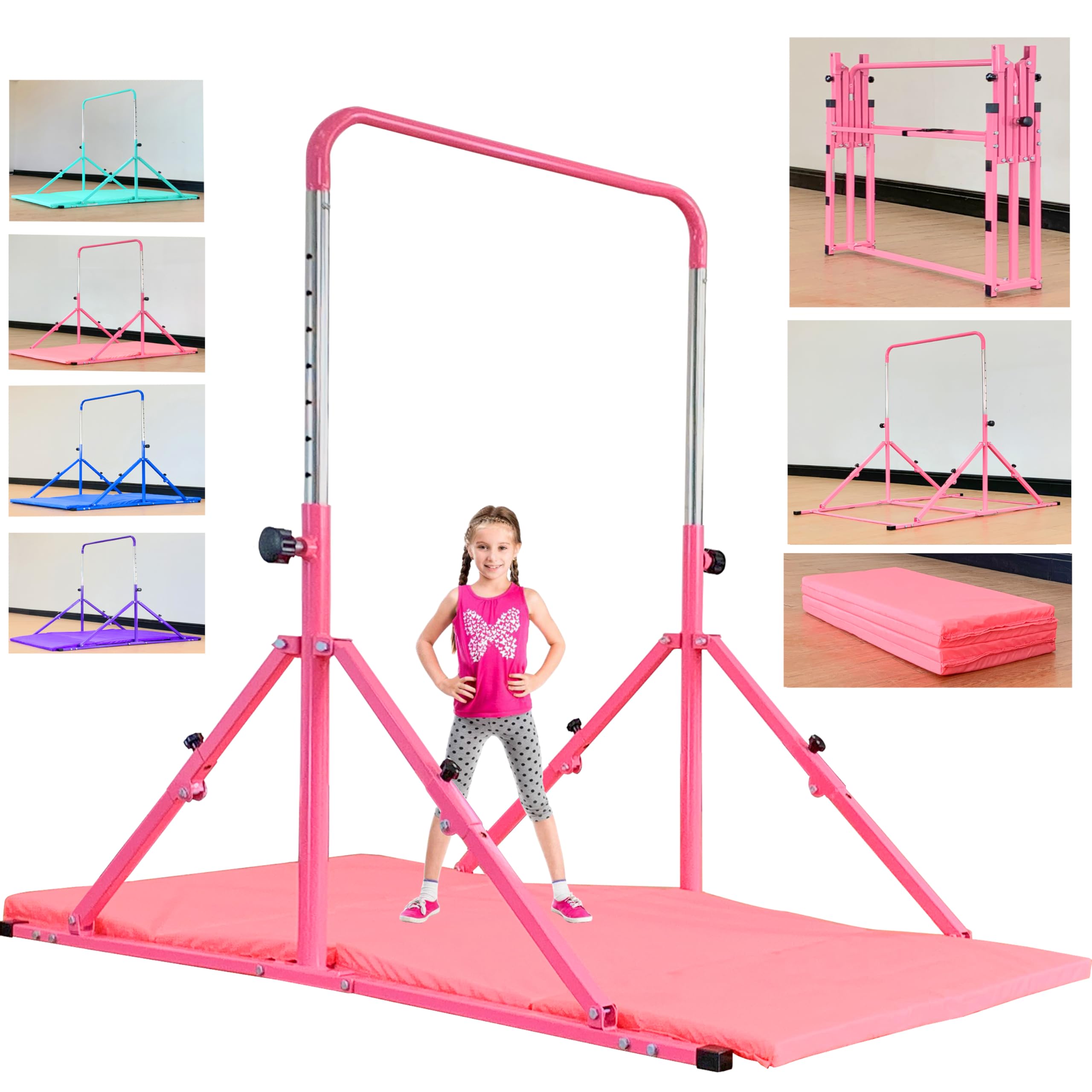 Snapklik.com : MARFULA Foldable Gymnastic Bar For Kids Ages 3-12, 9 ...