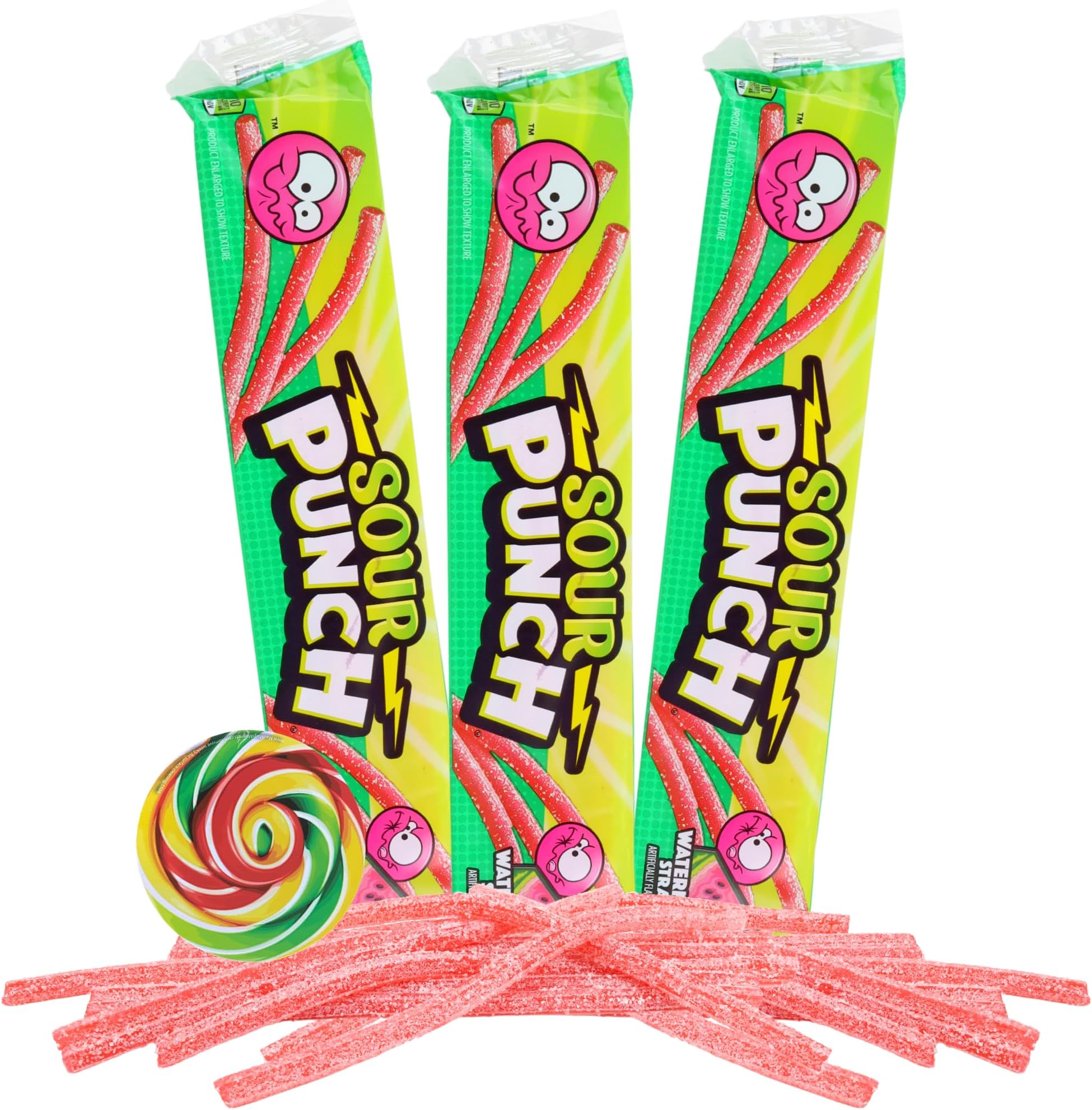 Amazon.com : Sour Punch Straws, Blue Raspberry Fruity Flavor, Soft ...