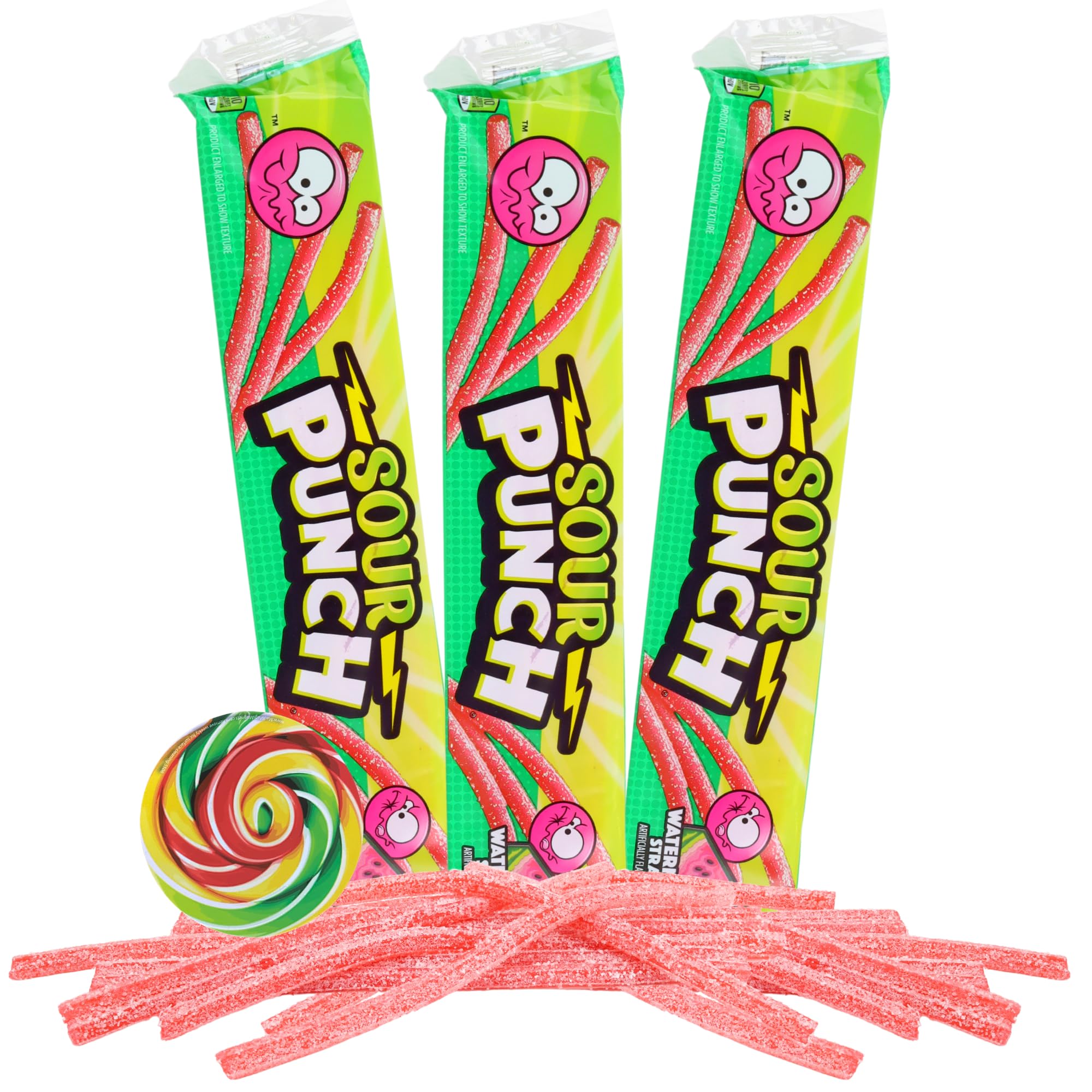 Amazon.com : Watermelon Flavored Sour Punch Straws, Sugar Coated Soft ...