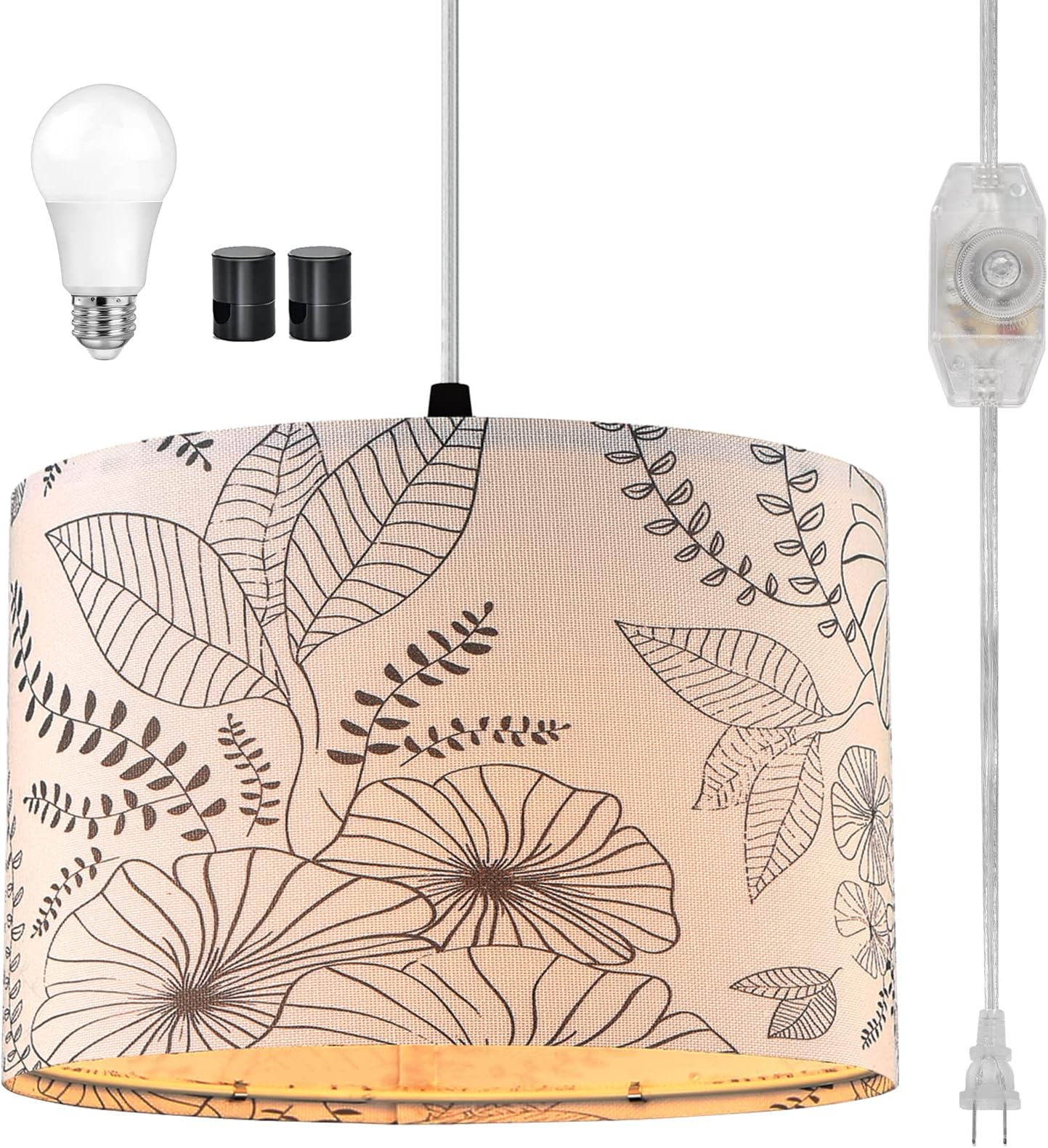 Amazon.com: CINSARY Plug in Pendant Light, Hanging Light with Plug in ...