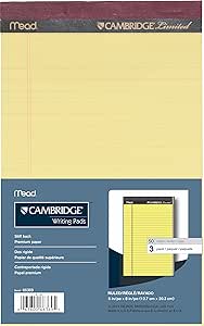 Cambridge Limited 66369 Small Writing Pads, Perforated, 5x8-Inch, 50 ...