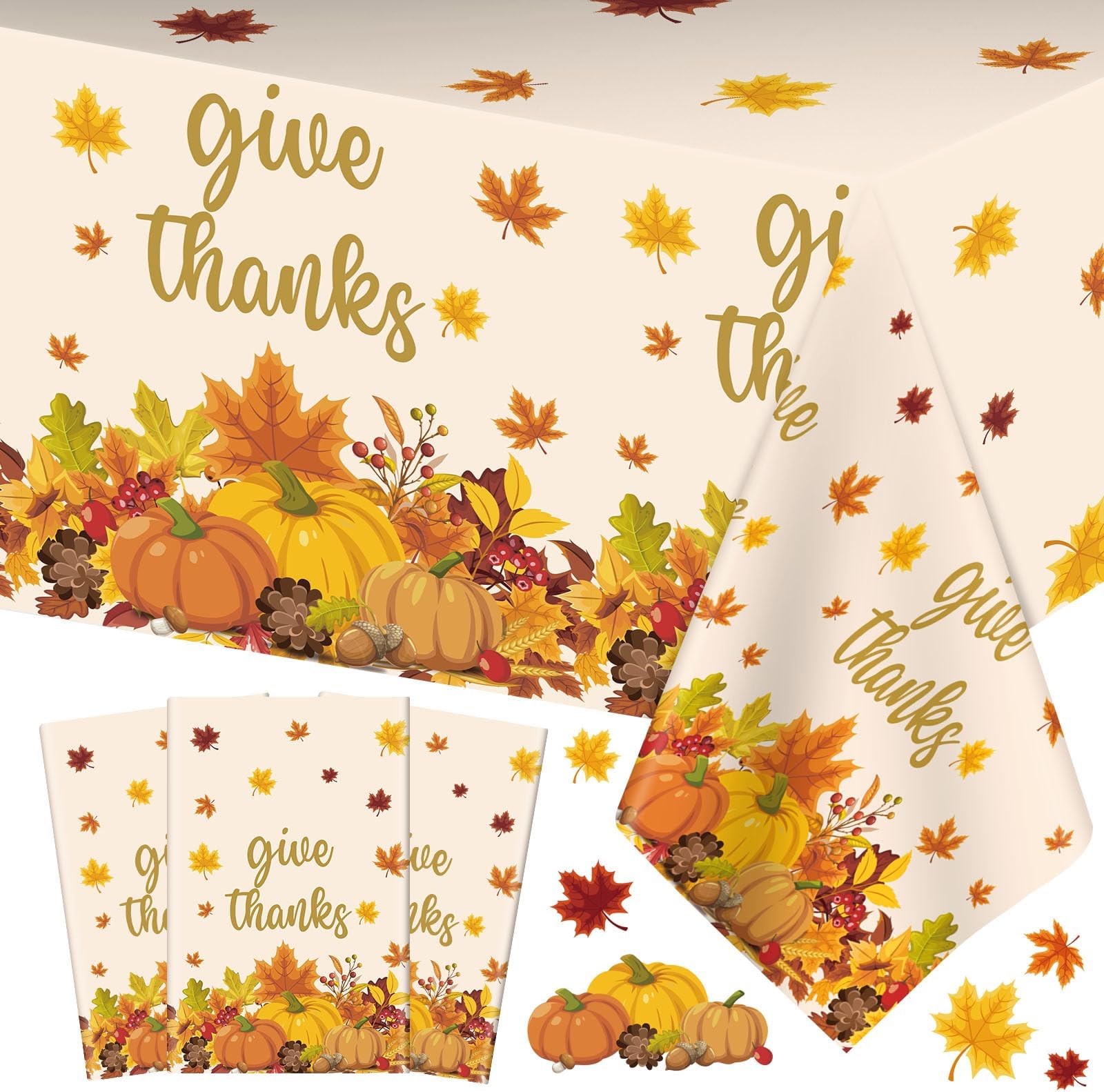 Amazon.com: 6 Pack Thanksgiving Tablecloth Disposable, Plastic ...