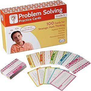 Amazon.com: Didax Grade 5 Problem Solving Practice Cards - Pack of 100 - Boost Critical Thinking ...