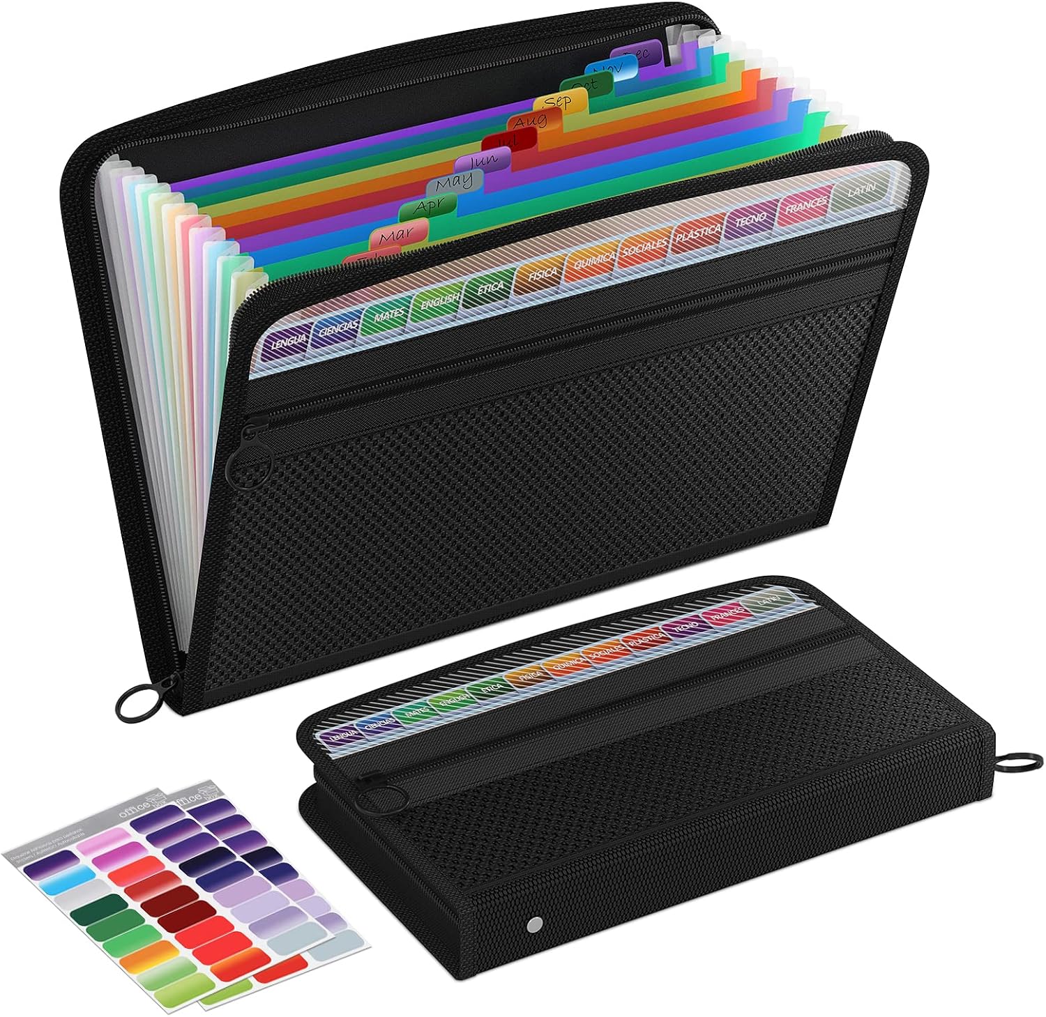 Abc Life 2 Pack Expanding File Organiser With Mesh Bag Zipper Closure
