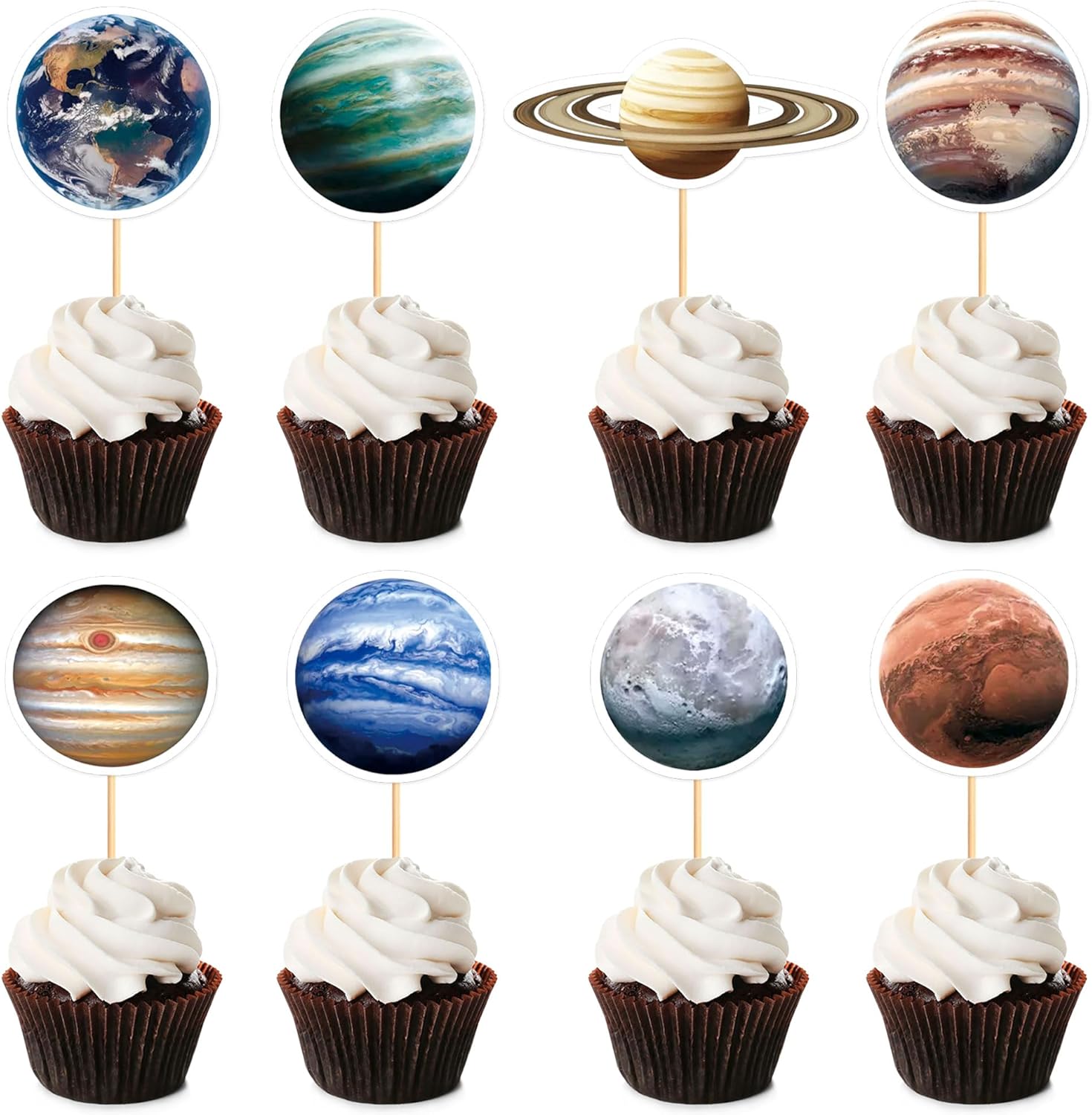 Amazon.com: 40Pcs Space Cupcake Toppers Astronaut Cupcake Picks Solar ...