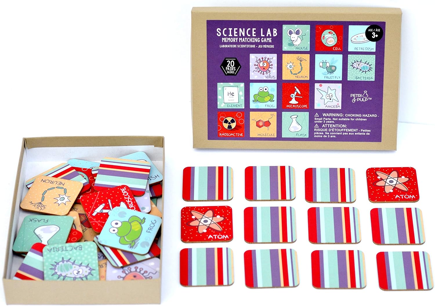 Amazon.com: Science Lab Memory Matching Game by Petri & Pulp : Toys & Games
