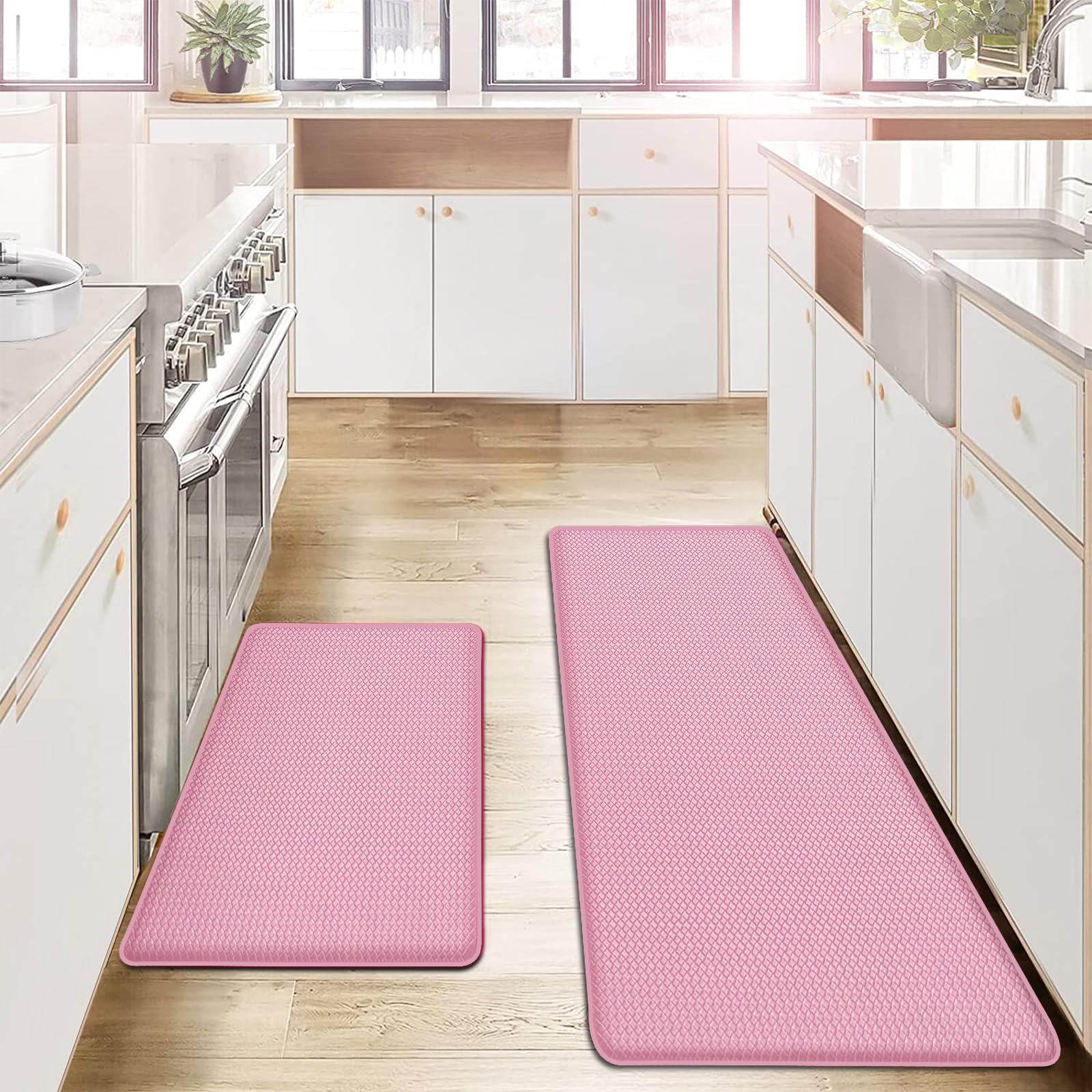 Amazon.com: AGONA Anti Fatigue Kitchen Mat Spring Pink Rose Floral ...