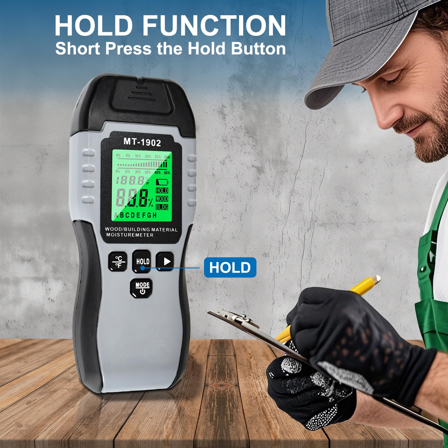 Moisture Meter For Wood Pin-Type Moisture Meter - 8 Calibration Modes ...