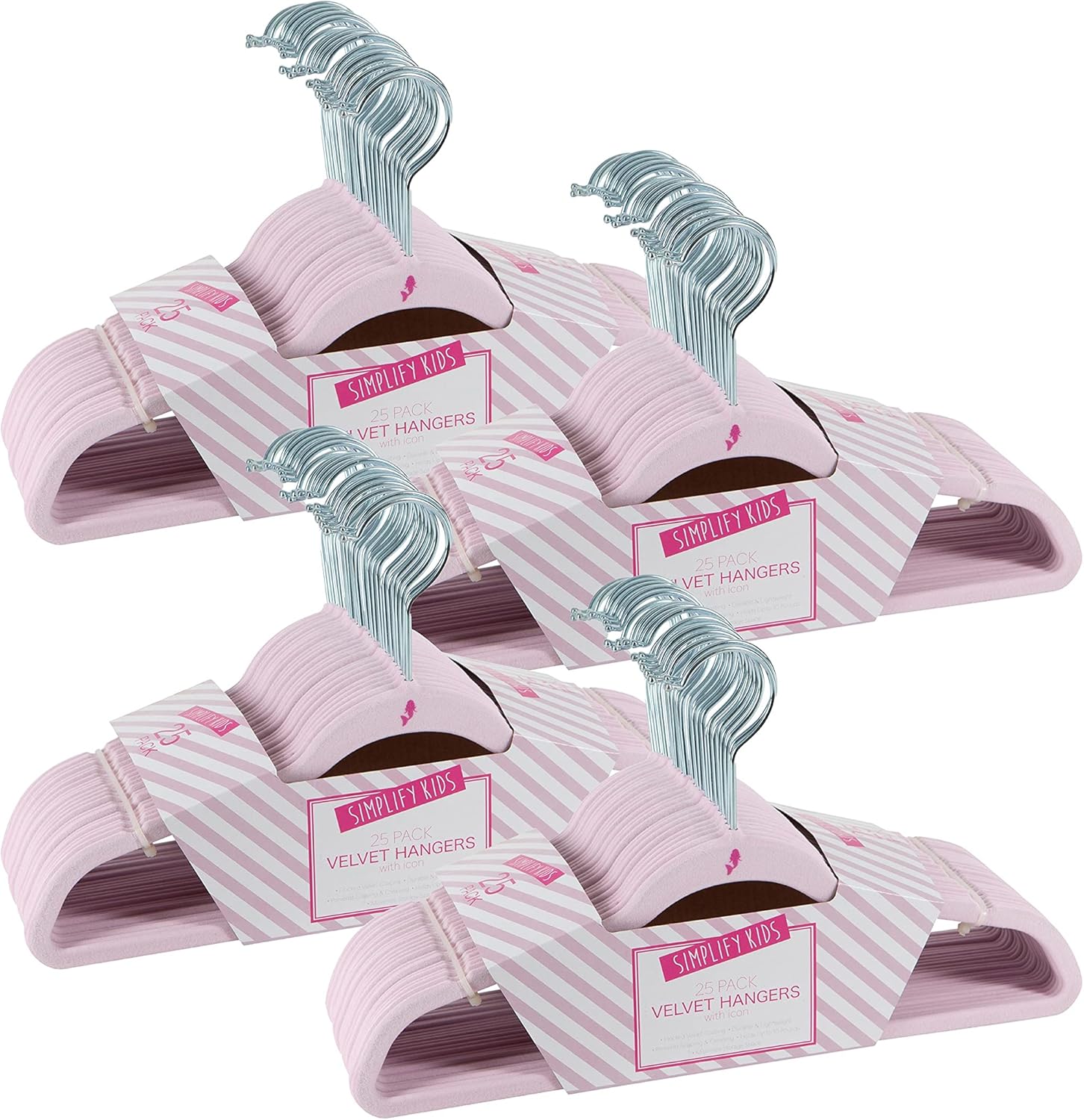 Amazon.com: Simplify 100 Pack Kids Velvet Hangers | Slim | Non-Slip ...