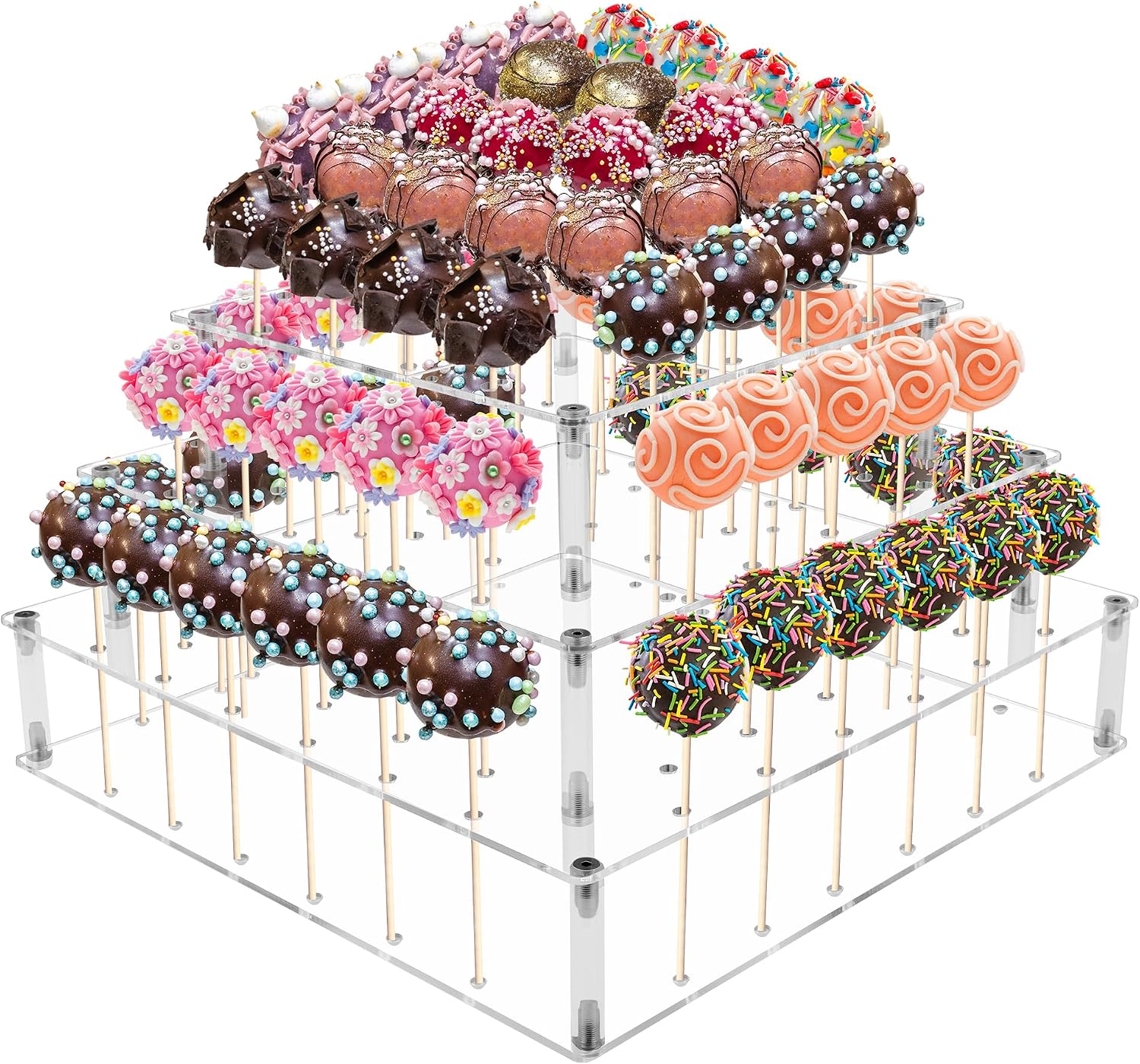 Amazon.com | Bettoor Cake Pop Stand, 72 Holes Large Acrylic Cake Pop ...