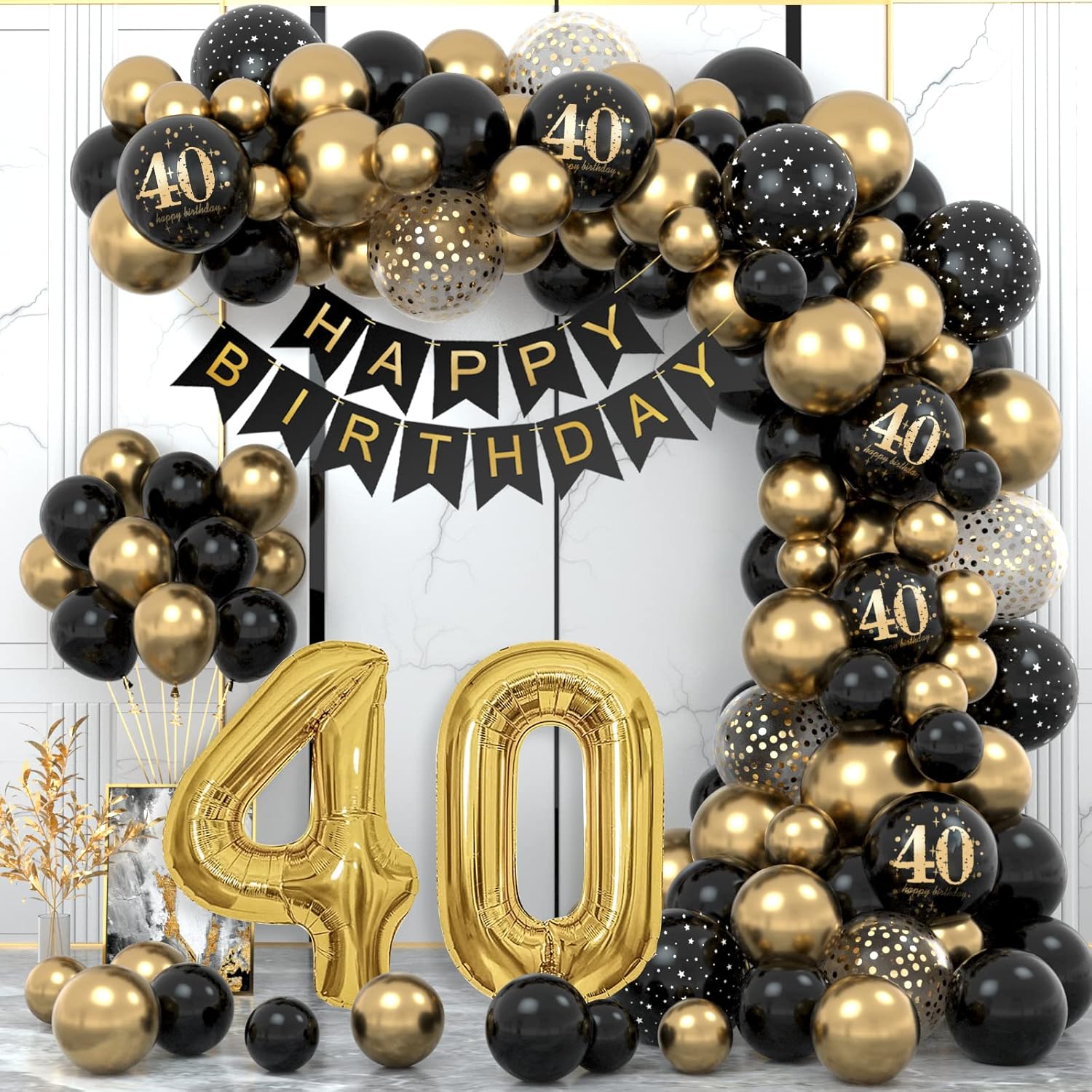40 Años Decoracion Cumpleaños, Globos 40 Cumpleaños Hombres ... 40 Años Decoracion Cumpleaños, Globos 40 Cumpleaños Hombres ...