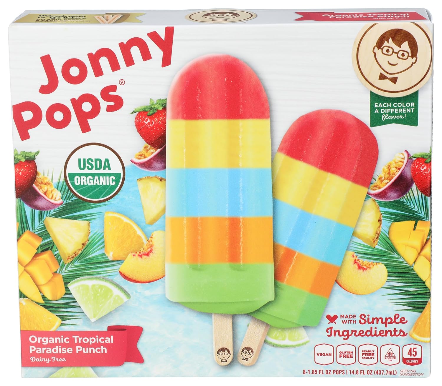 Amazon.com: JONNYPOPS Organic Tropical Paradise Punch Pops, 14.8 FZ ...