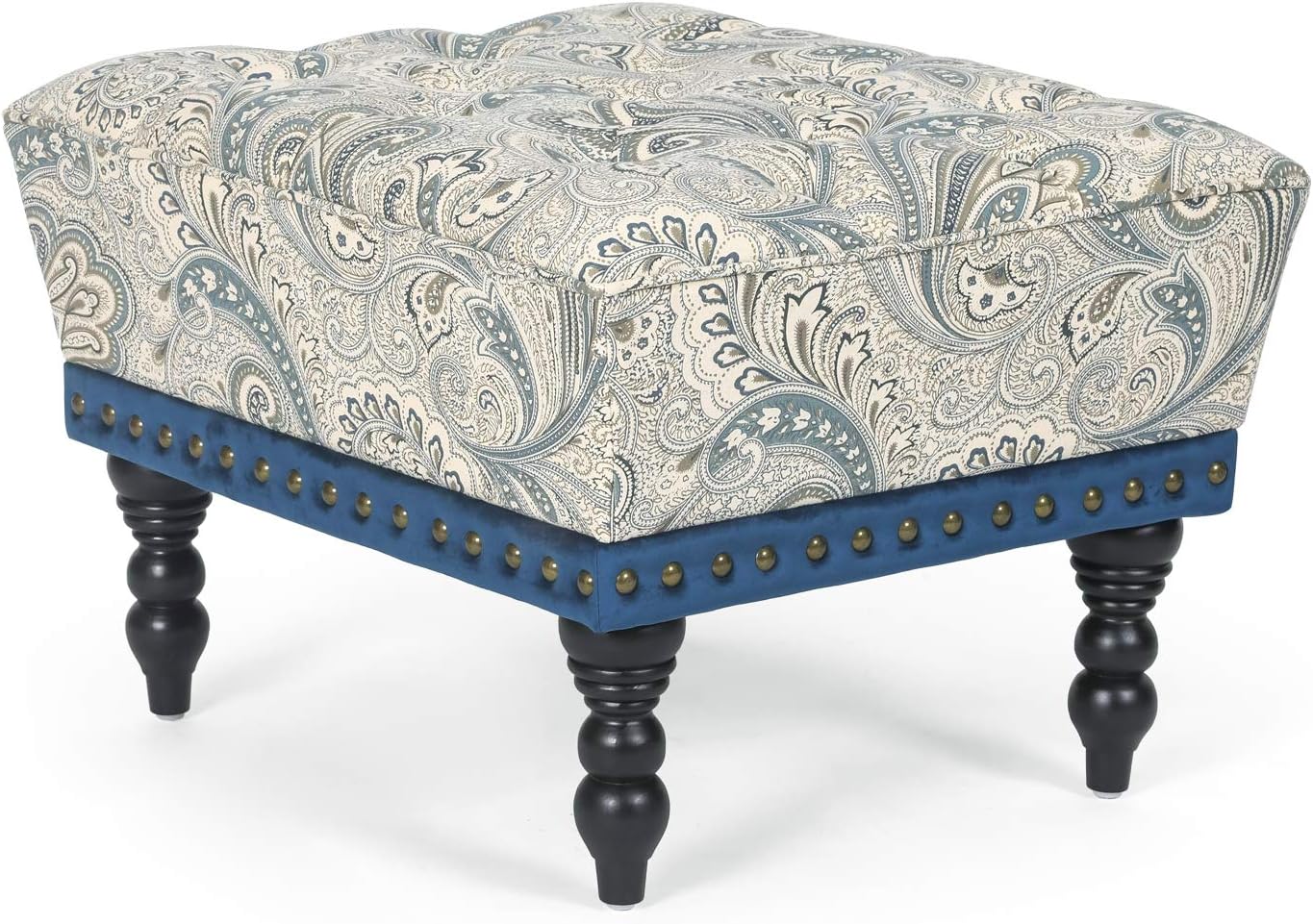 Amazon.com: Adeco Ottoman Footstool with Nailhead - Modern Mid-Century ...