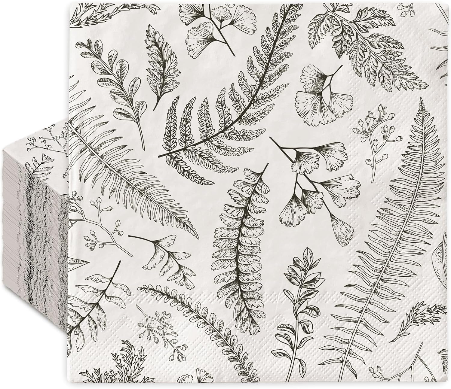 Amazon.com: JarThenaAMCS 100Pcs Herbs Botanical Paper Napkins Black ...