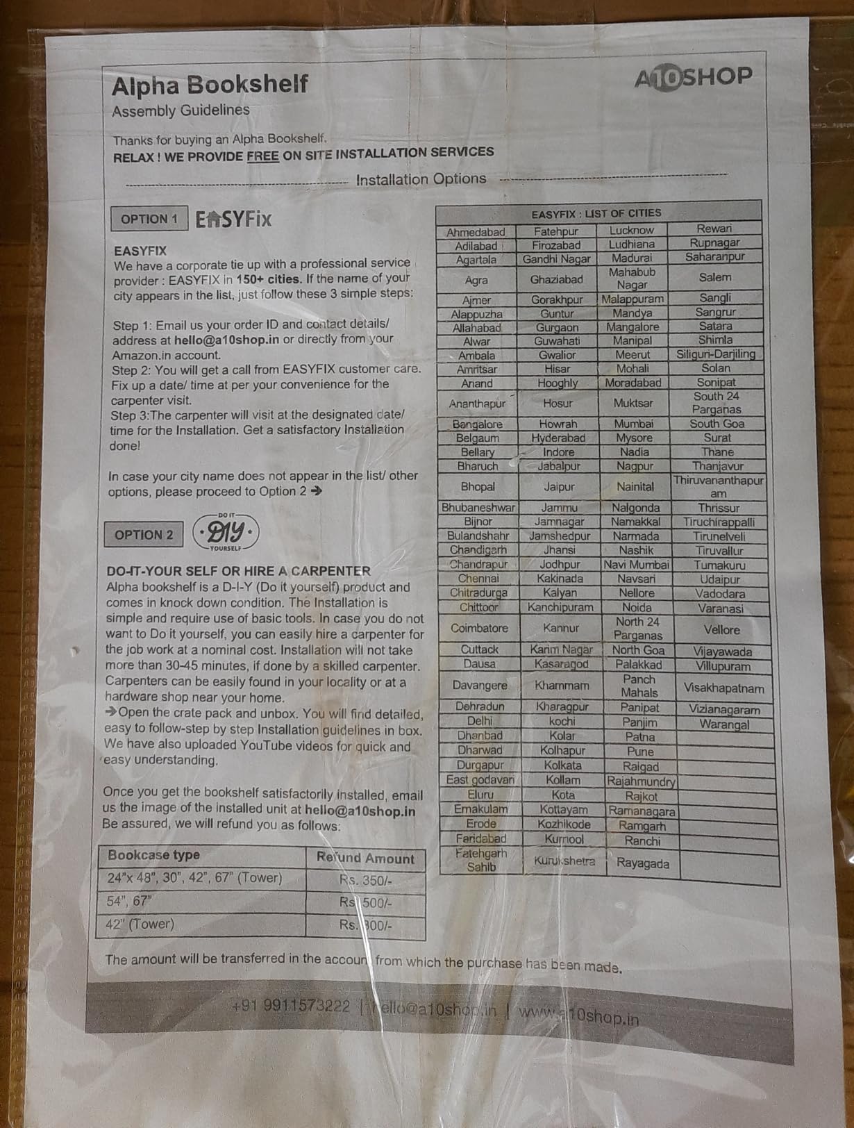 A10SHOP Engineered Wood Alpha Bookshelf & Storage Cabinet with 5 Shelf ...