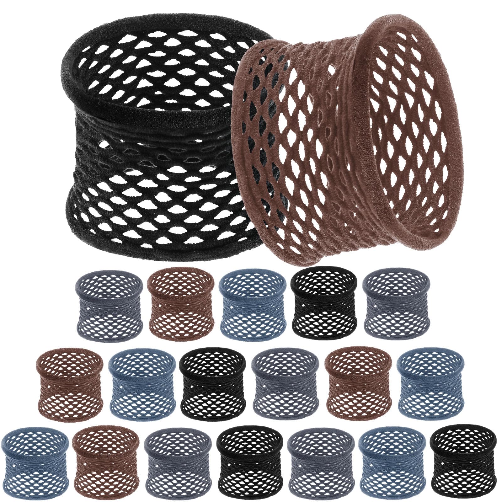 Amazon.com : Chuangdi 20 Pieces Large Cotton Hair Ties Thick Hollow ...