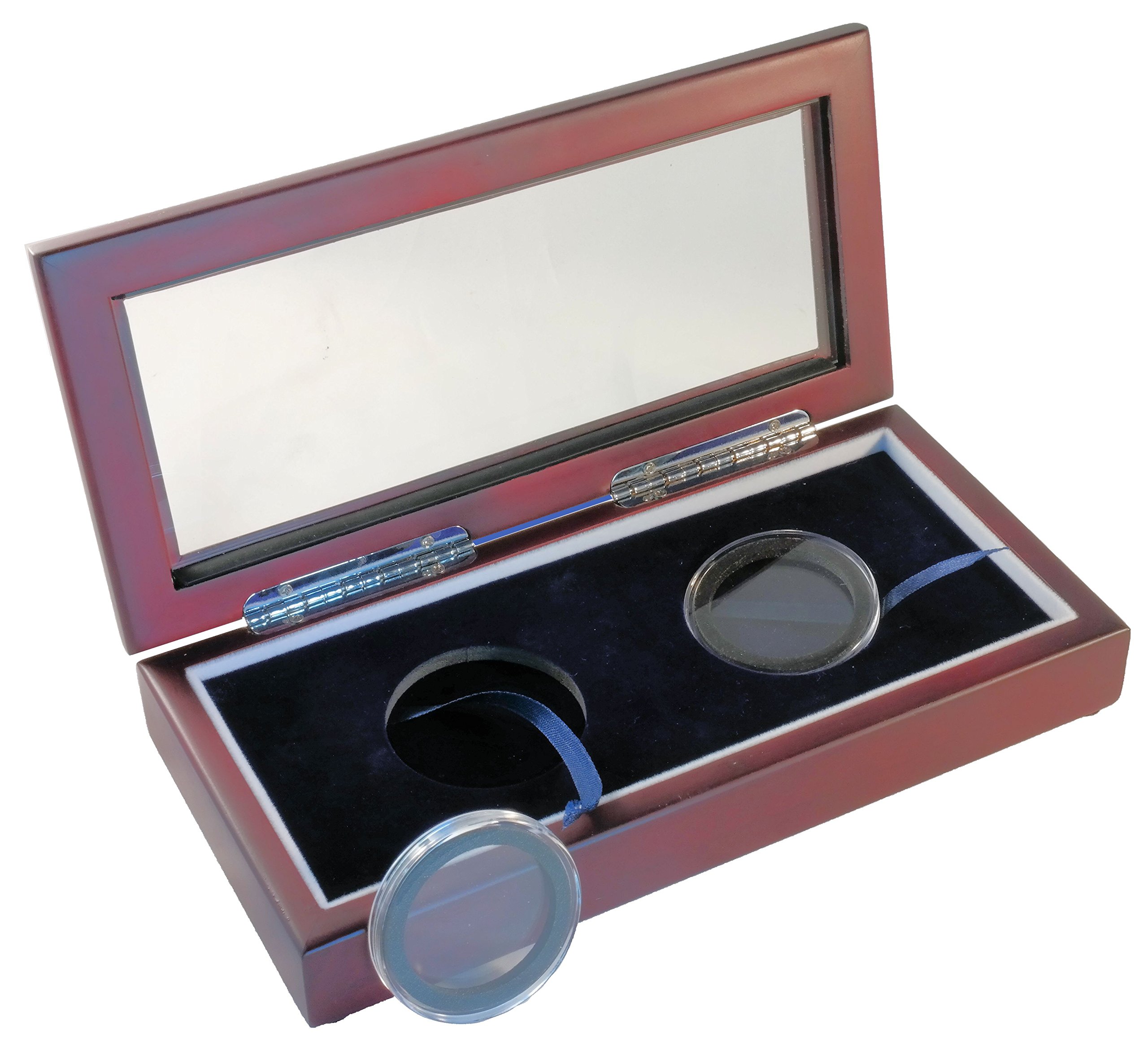 Buy Box 2 Extra Large or Air-Tite I s / 2" Challenge Coins Wood Display ...