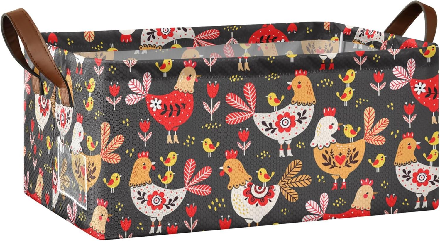 Amazon.com: linqin Rooster Chicken Foldable Storage Basket Sturdy ...