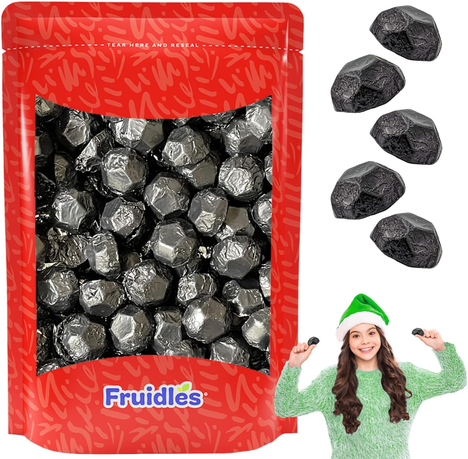 Amazon.com : Fruidles Christmas Coal Chocolate, Milk Chocolate Party ...
