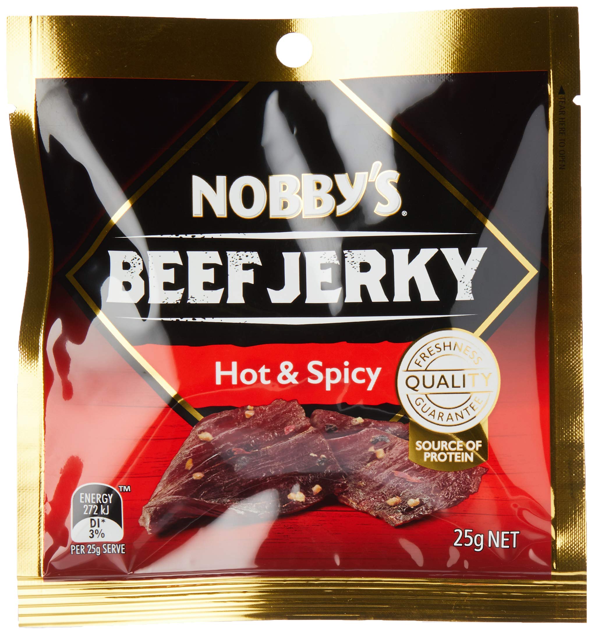 Nobbys Beef Jerky Hot and Spicy Bits 12 Pack, 12 x 25g : Amazon.com.au ...