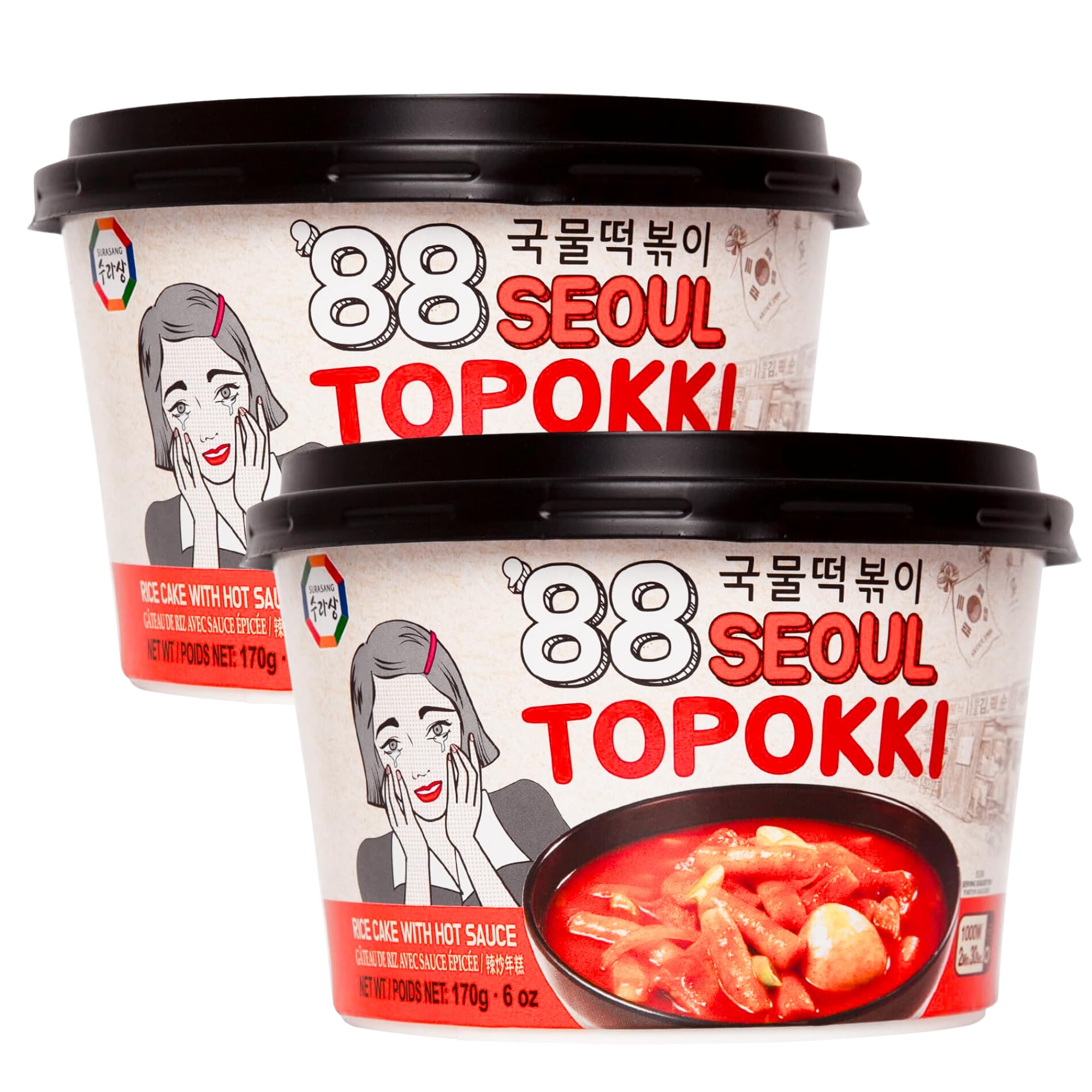 Buy Surasang 88 Seoul Rice Cake With Hot Sauce Topokki Tteokbokki Cup ...