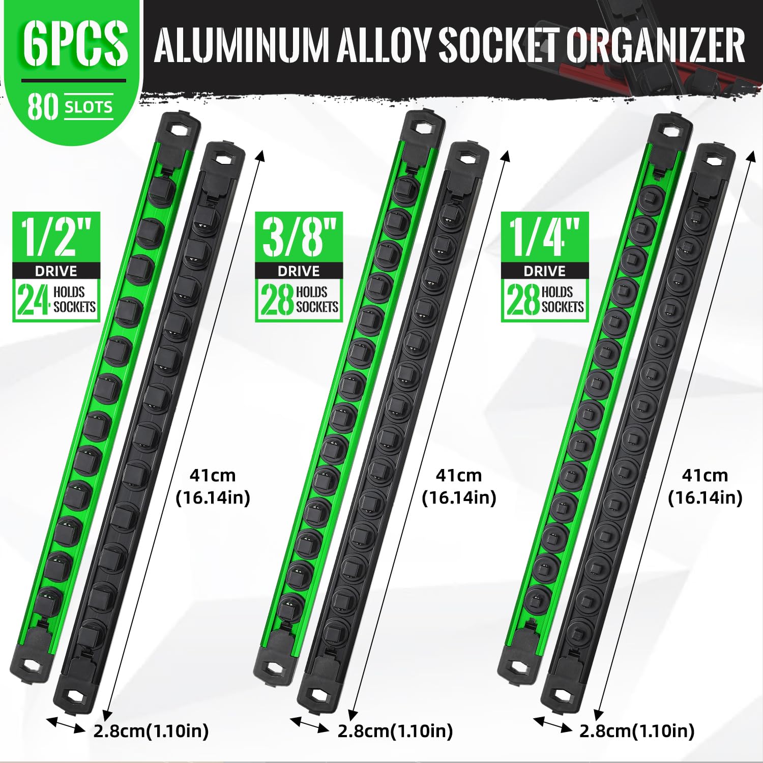 Snapklik.com : Reniteco Magnetic Socket Organizer, 6-Piece Heavty Duty ...