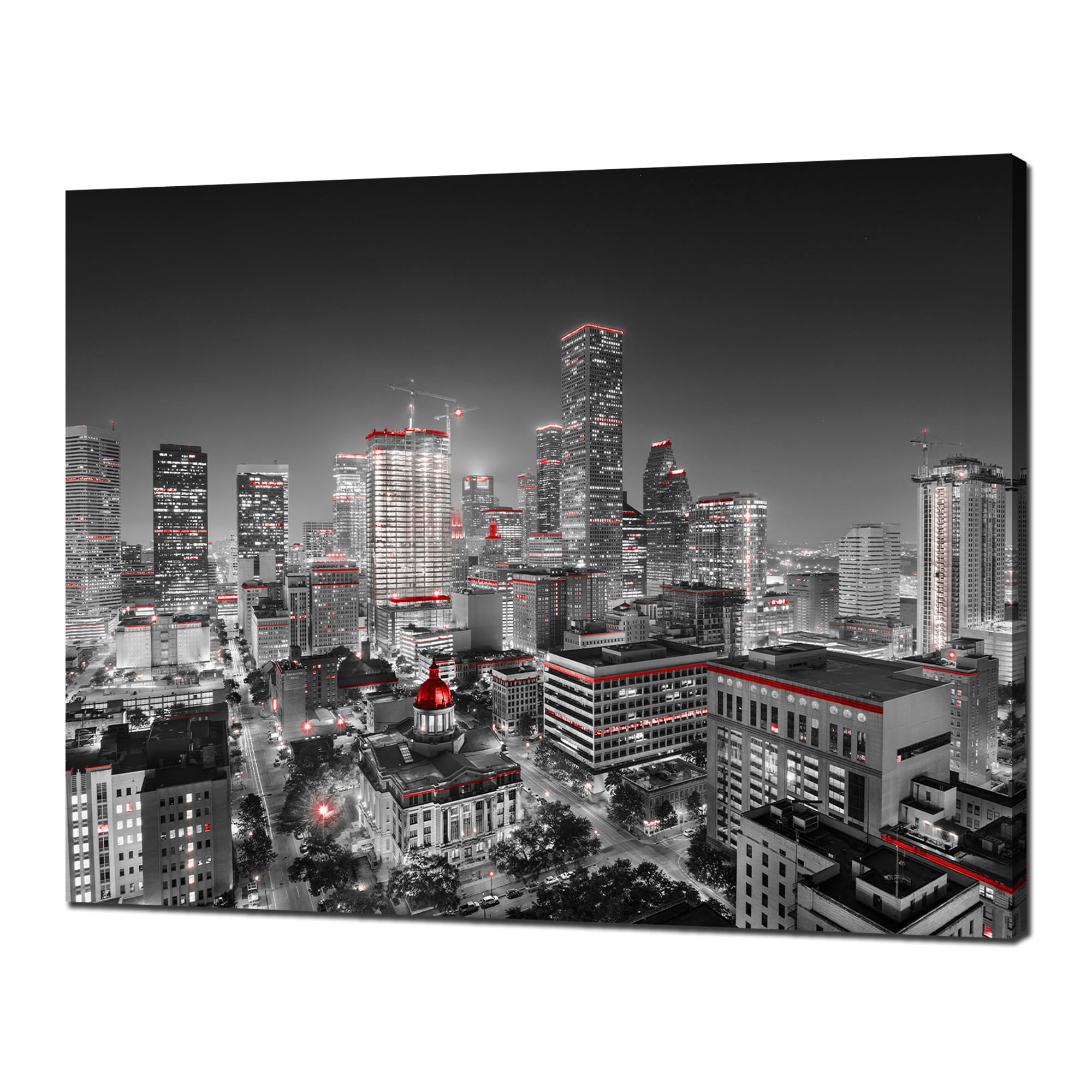 Amazon.com: Houston Wall Art Texas Houston Skyline Wall Decor Black and ...