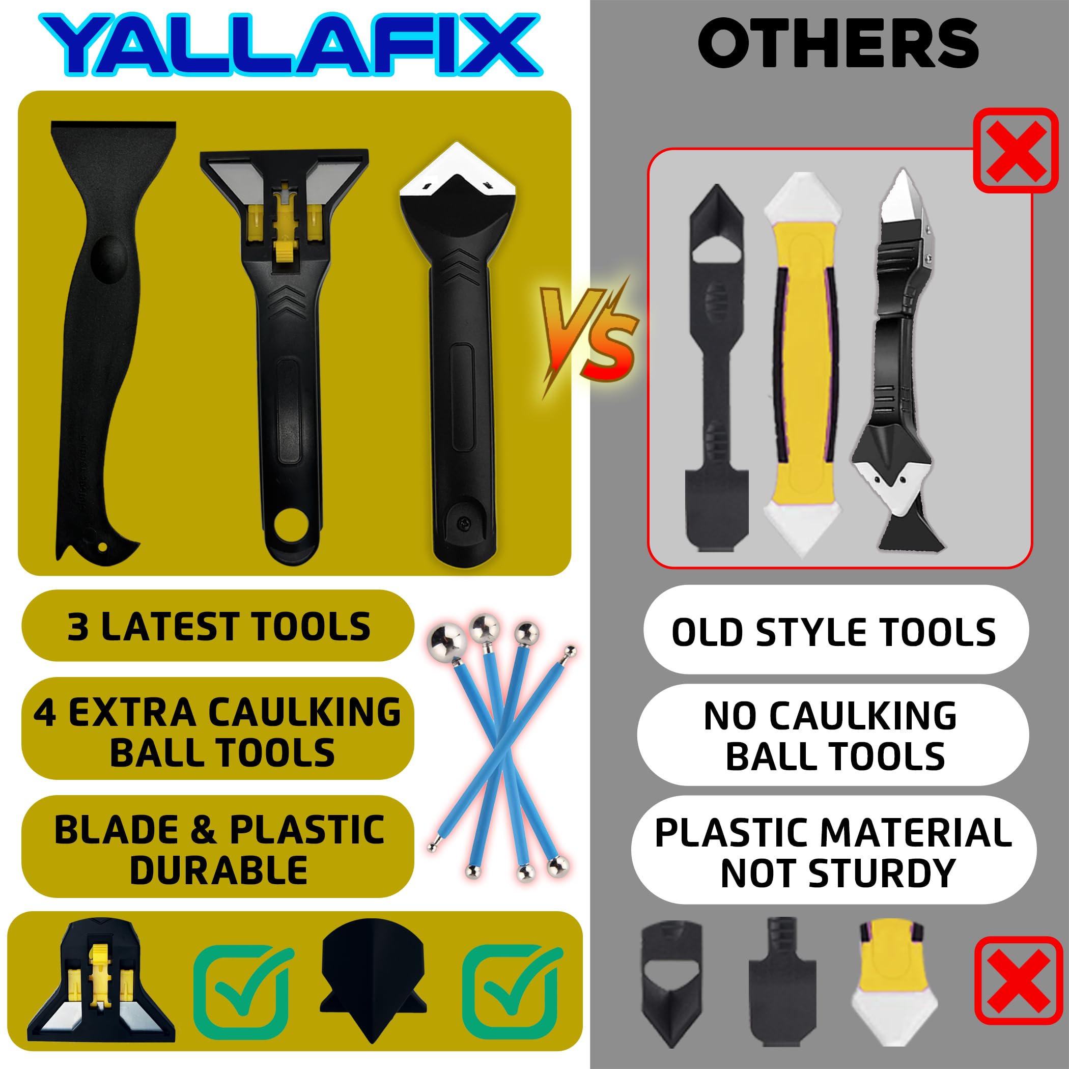 Silicone Remover Tool Silicone Caulking Tool Kit Upgraded with Gloves ...