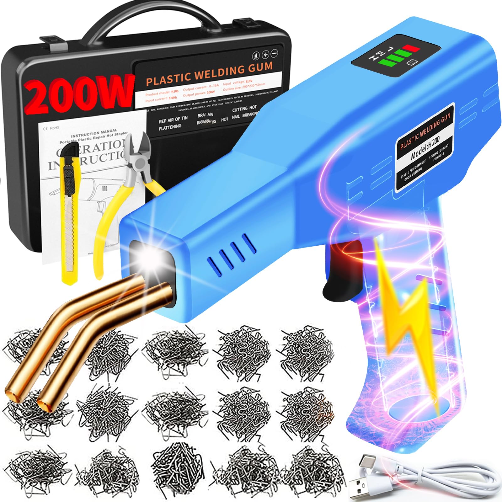 Snapklik.com : 200W Cordless Plastic Welder, Plastic Weld Kit