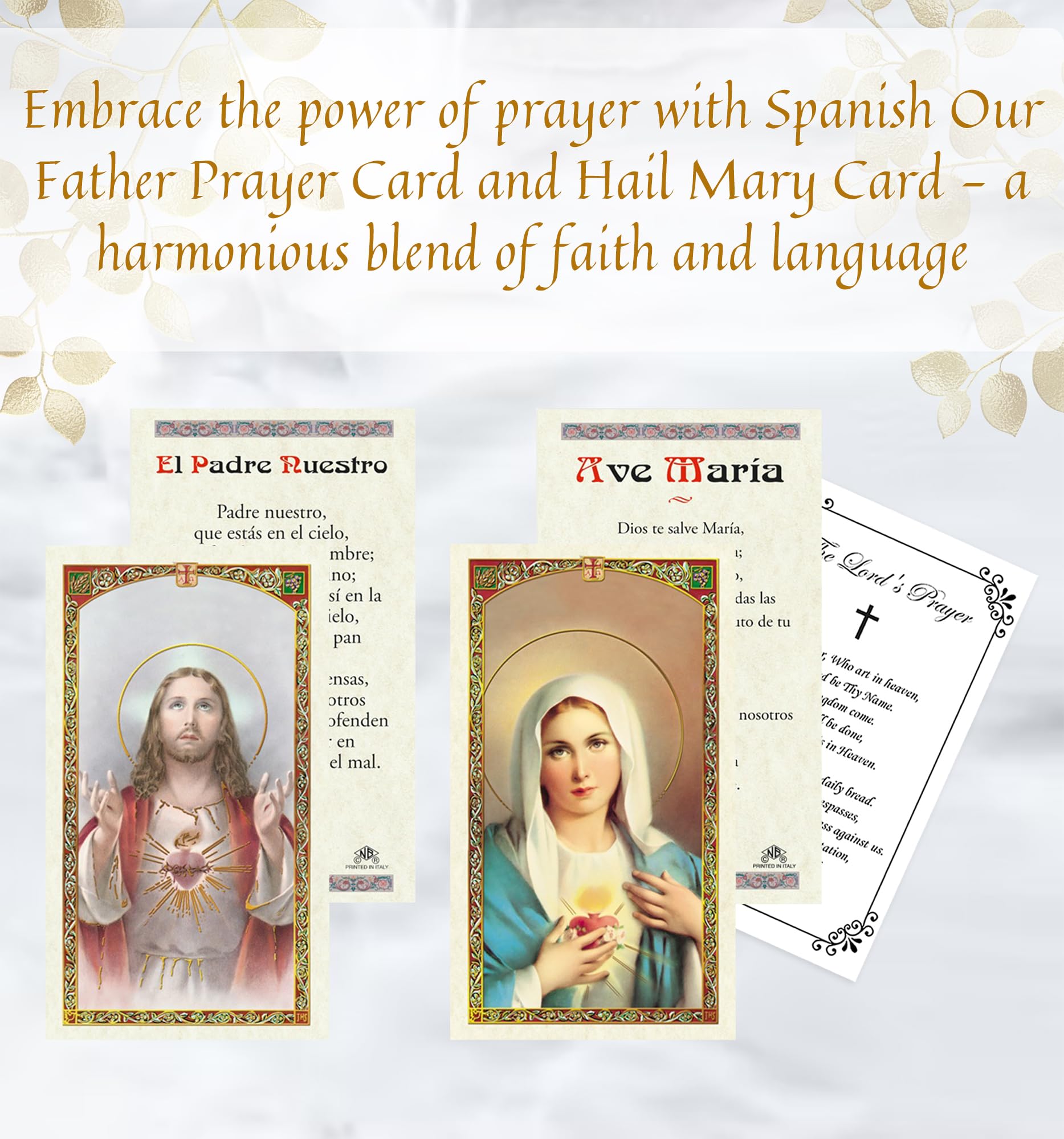 Buy Spanish Catholic Our Father Prayer Card - Hail Mary Prayer Card ...