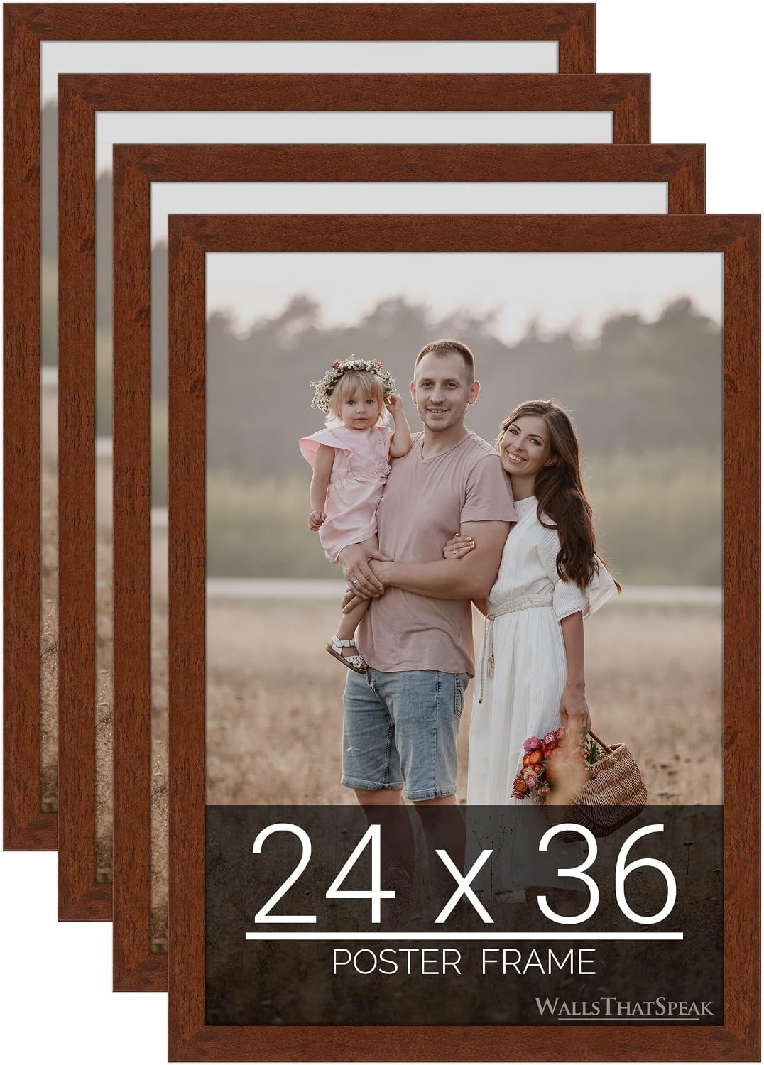 Amazon.com - wallsthatspeak 24x36 Dark Walnut Rustic Pine Picture Frame ...