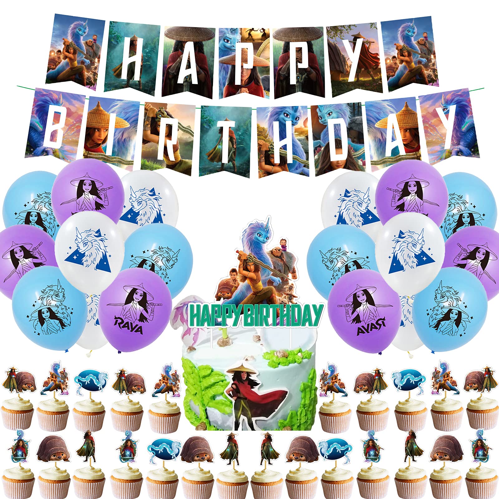 Raya And The Last Dragon Birthday Party Supplies Raya Last | Desertcart ...