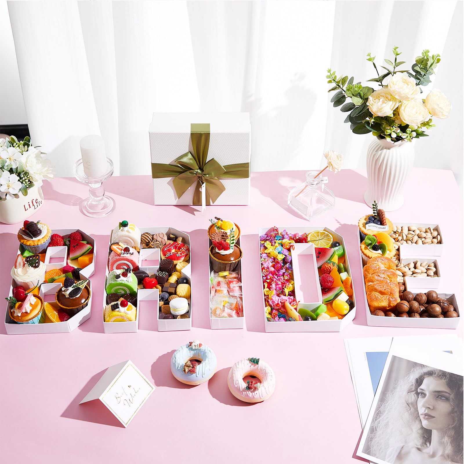 FillTouch 5 Pcs 10'' Party Charcuterie Letters Fillable Cardboard ...