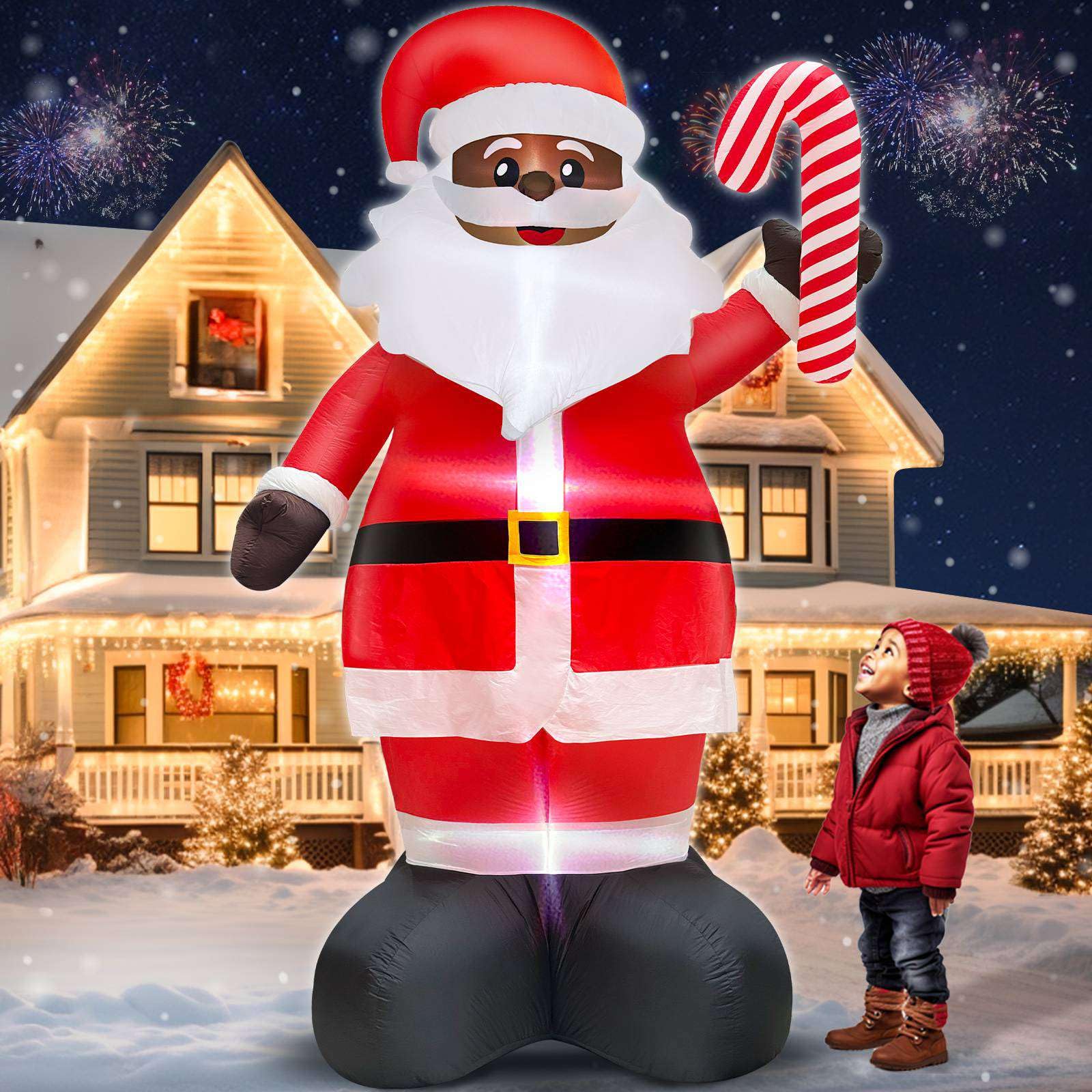 Amazon.com: 8 Ft Giant Christmas Inflatable Black Santa Claus ...