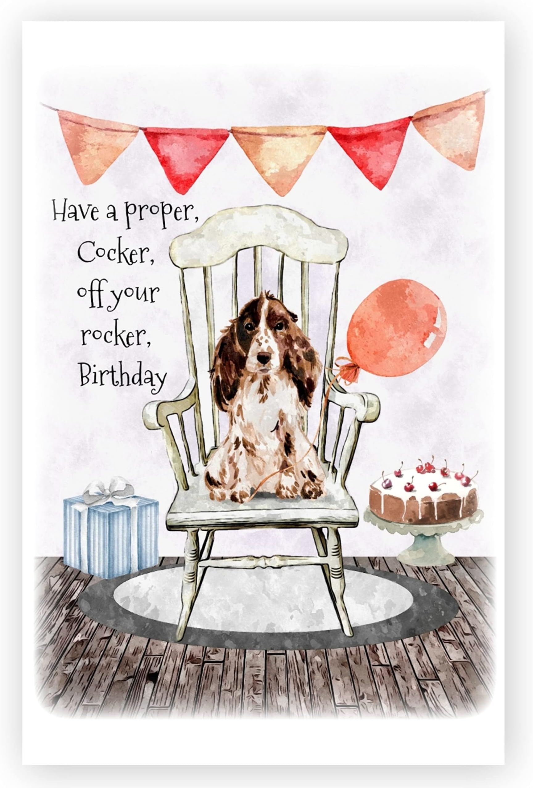 Sofa Spaniel Dog Greeting Card by Bryn Parry : Amazon.co.uk: Stationery ...