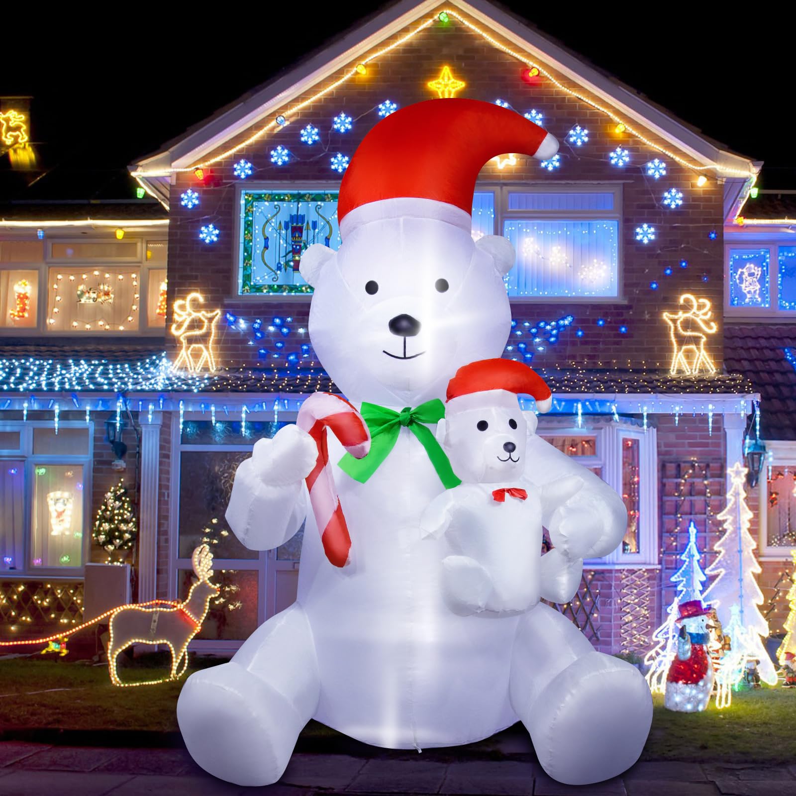 Amazon.com: 6FT Christmas Polar Bear Inflatables Outdoor Decorations ...