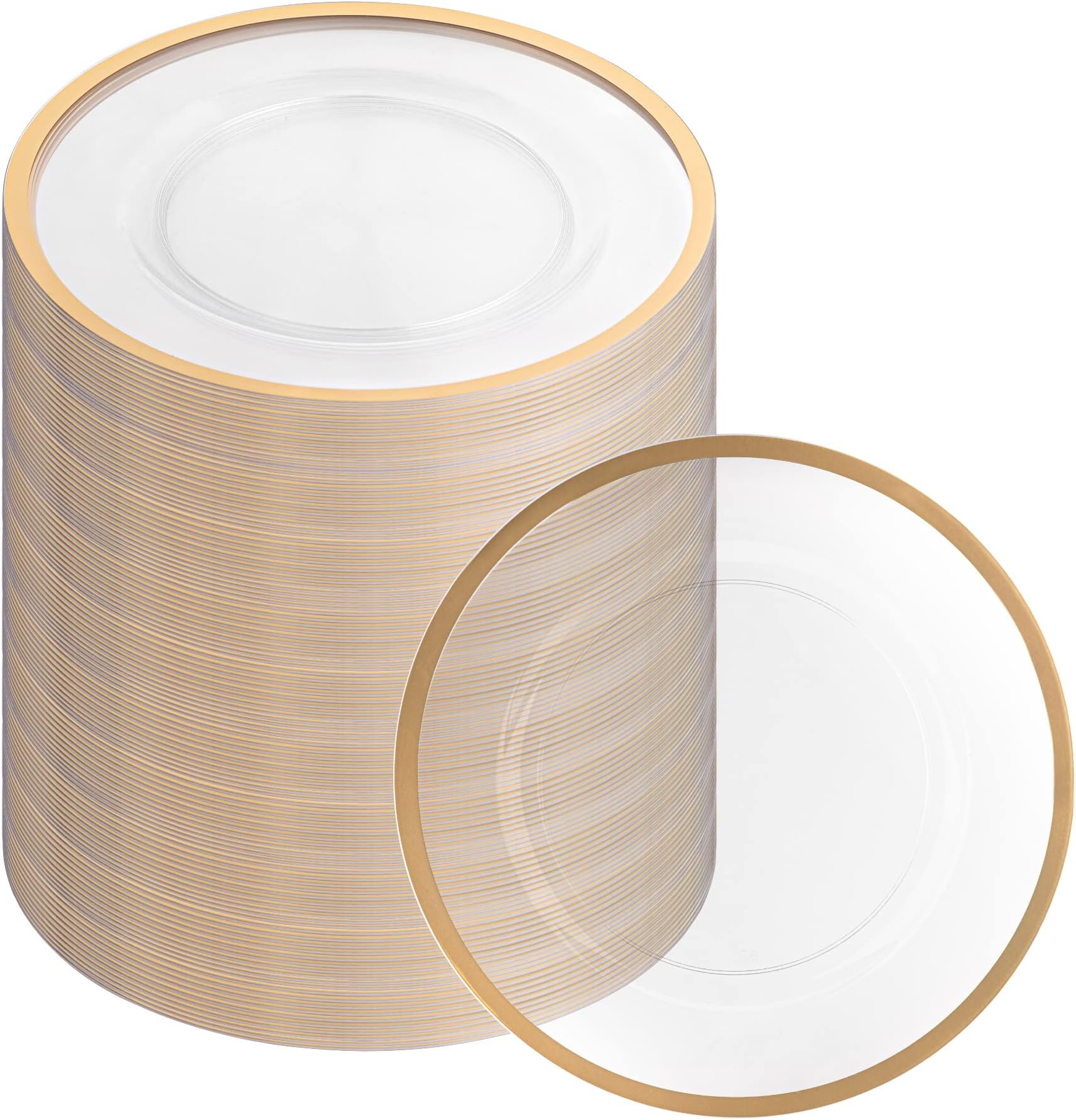 Amazon.com | Dandat 13 Inch Clear Charger Plates Plastic Silverware Set ...