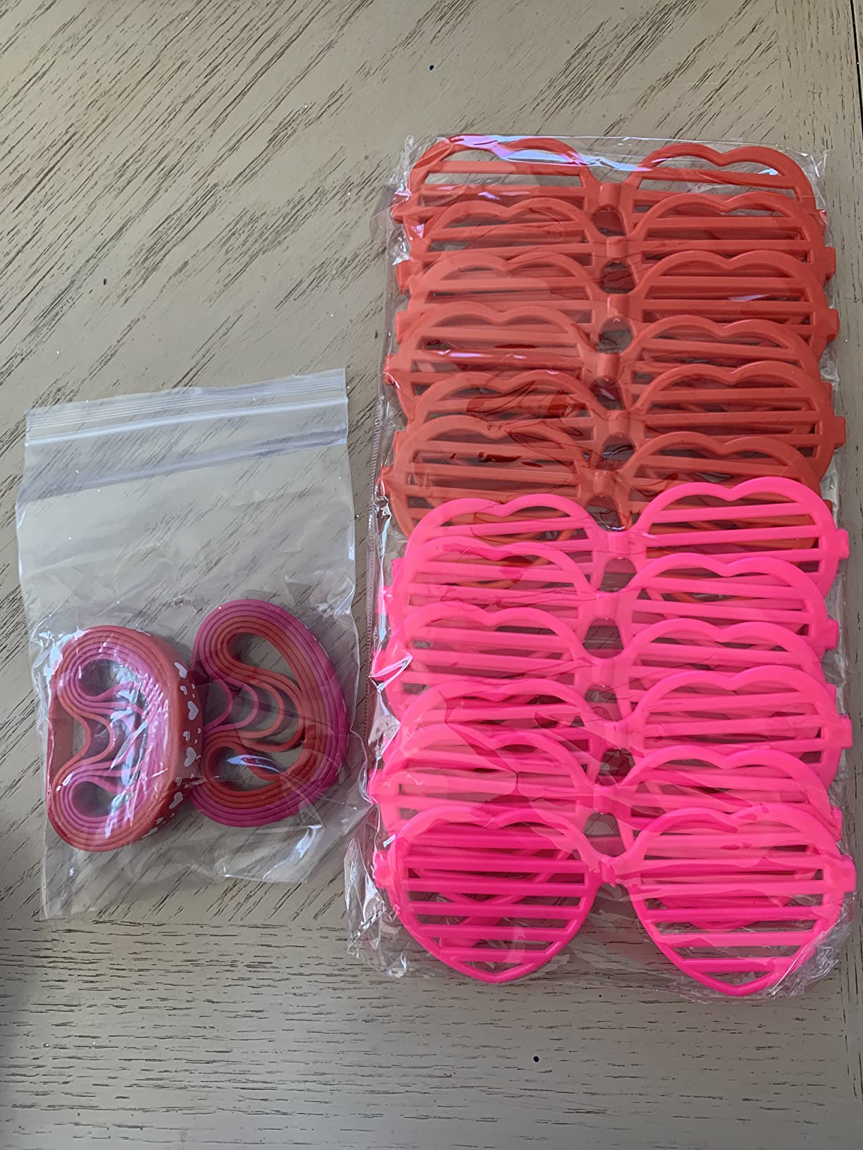 Amazon.com: 24 Pieces Valentine's Day Heart Glasses and Rubber ...